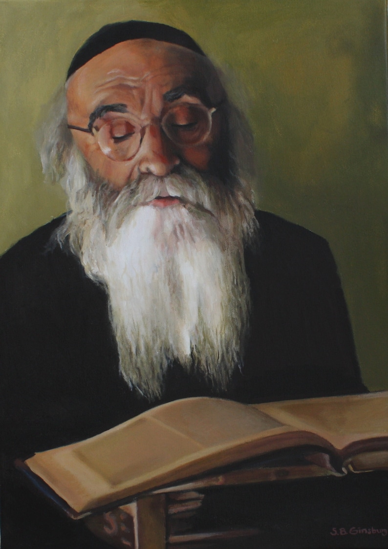 S.b.ginsburg Rabbi Aryeh Levin Photorealistic Jewish Portrait Painting ...