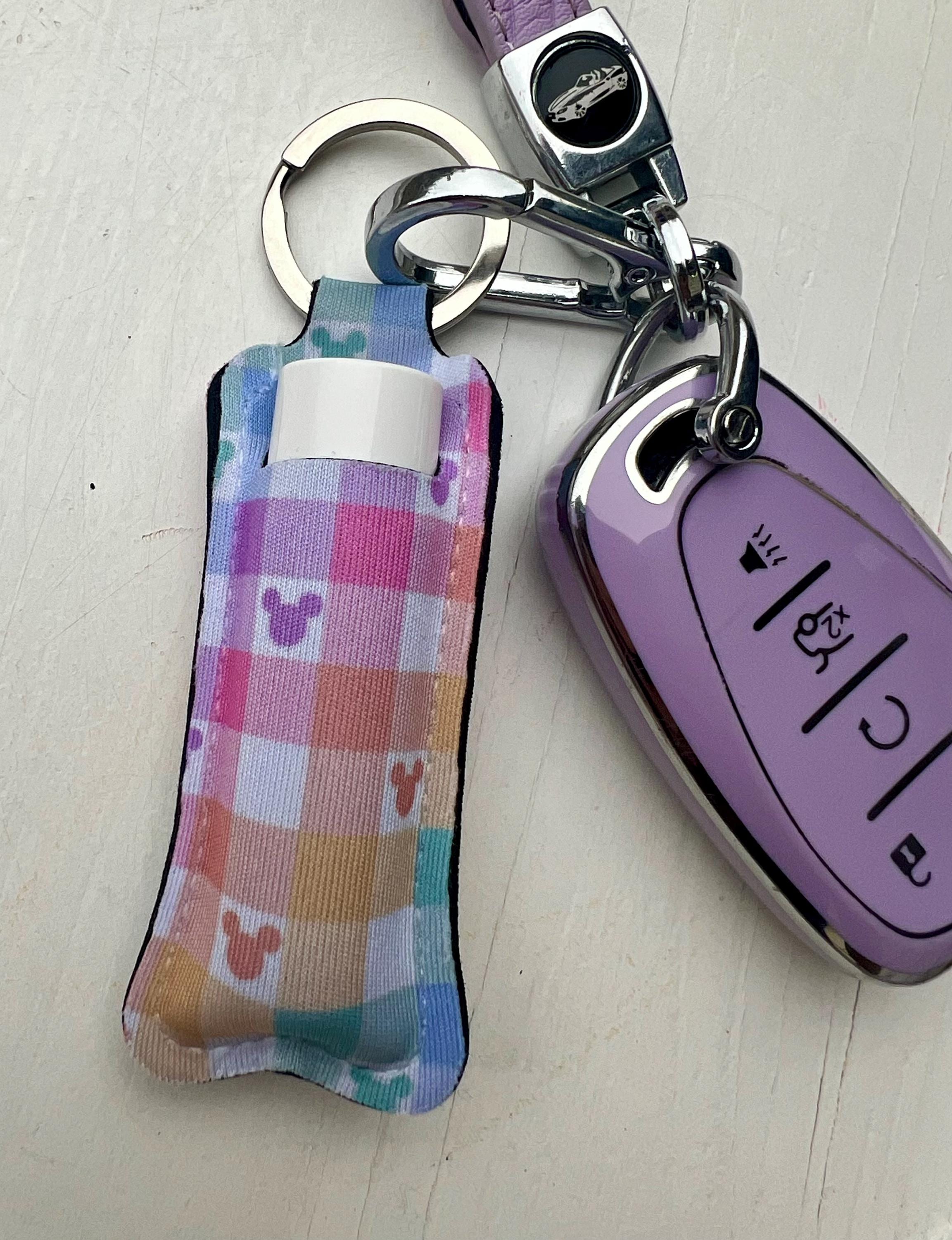 Disney Inspired Chapstick Holder Keychain – Neoprene Lip Balm Sleeve ...