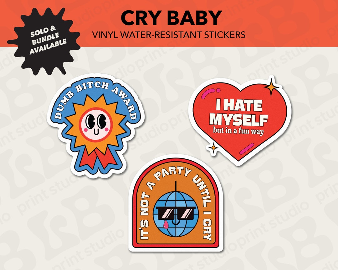 Cry Baby Sticker Pack | Relatable Stickers | Emotional Baby | Emo ...