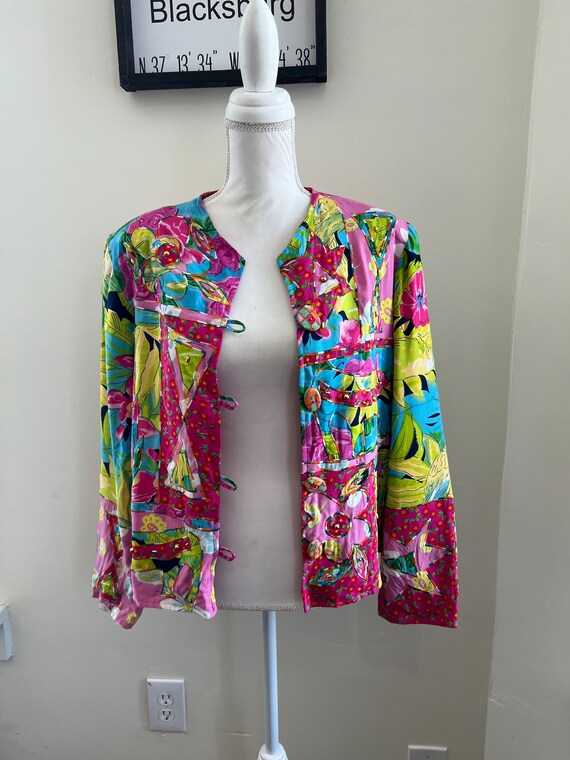 Vintage 1990s Sandy Abstract Art Jacket - size medium - Gem