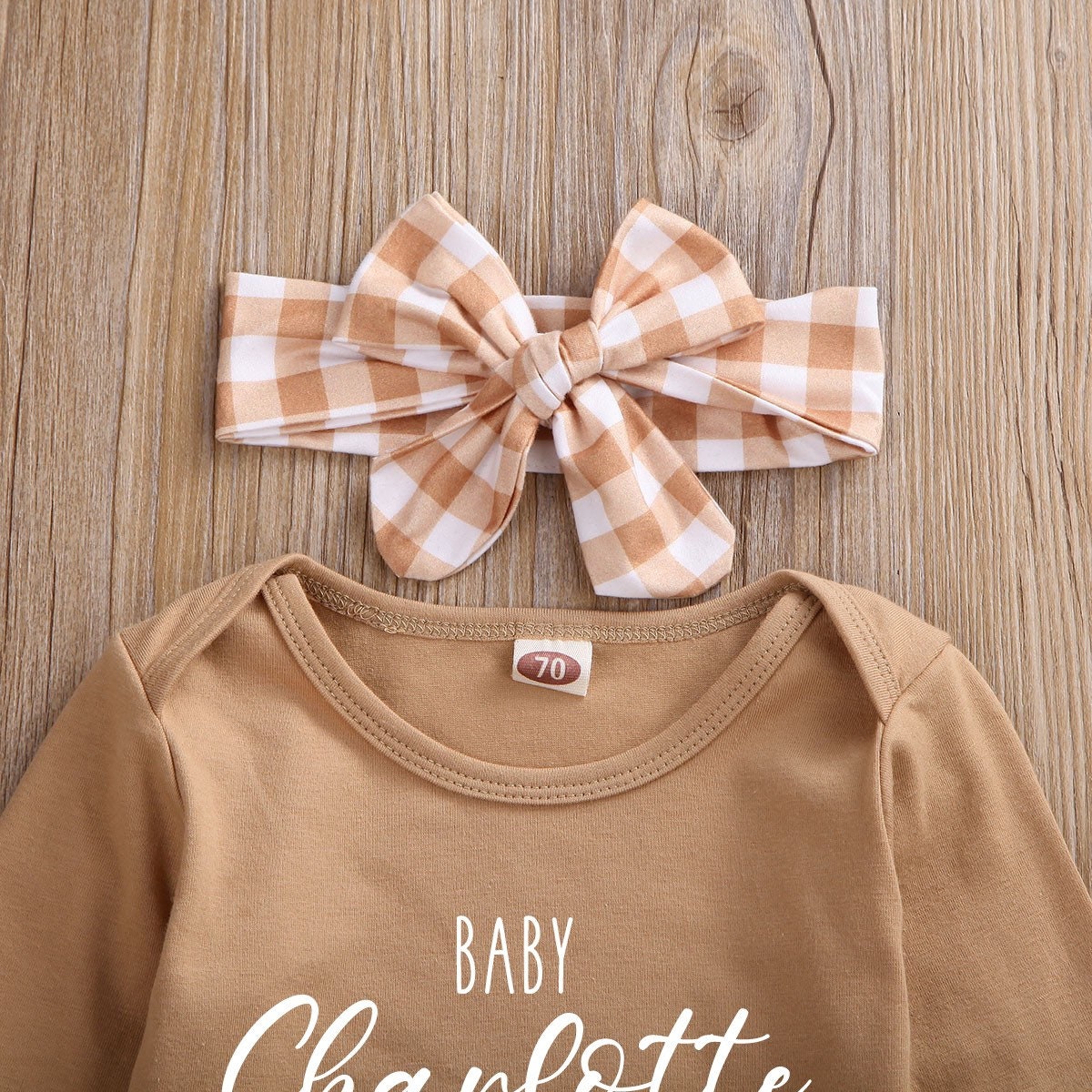 Baby Plaid Beige Outfit Girl Baby Girl Fall Spring Outfit - Etsy