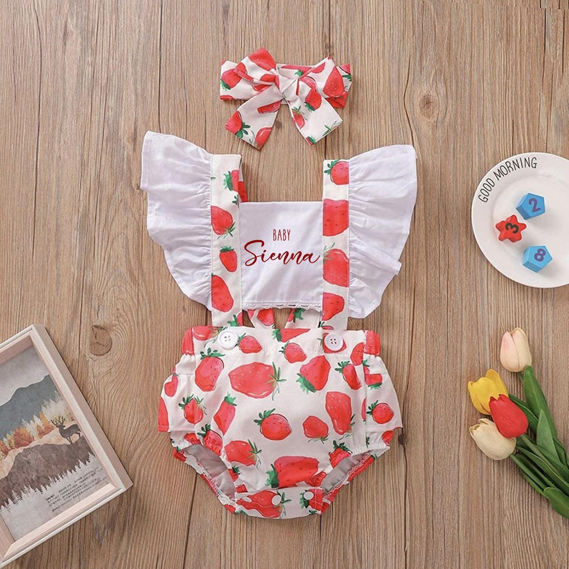 Baby Girl Strawberry Outfit Personalized Berry First Birthday | Etsy