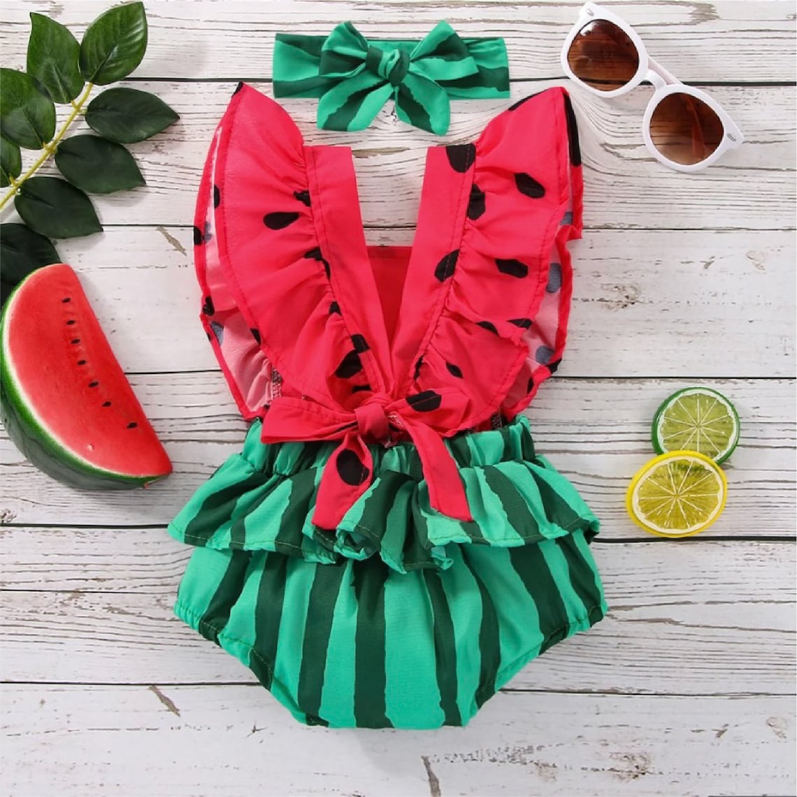 Baby Girl One in a Melon Outfit, Personalized Watermelon Birthday Set ...