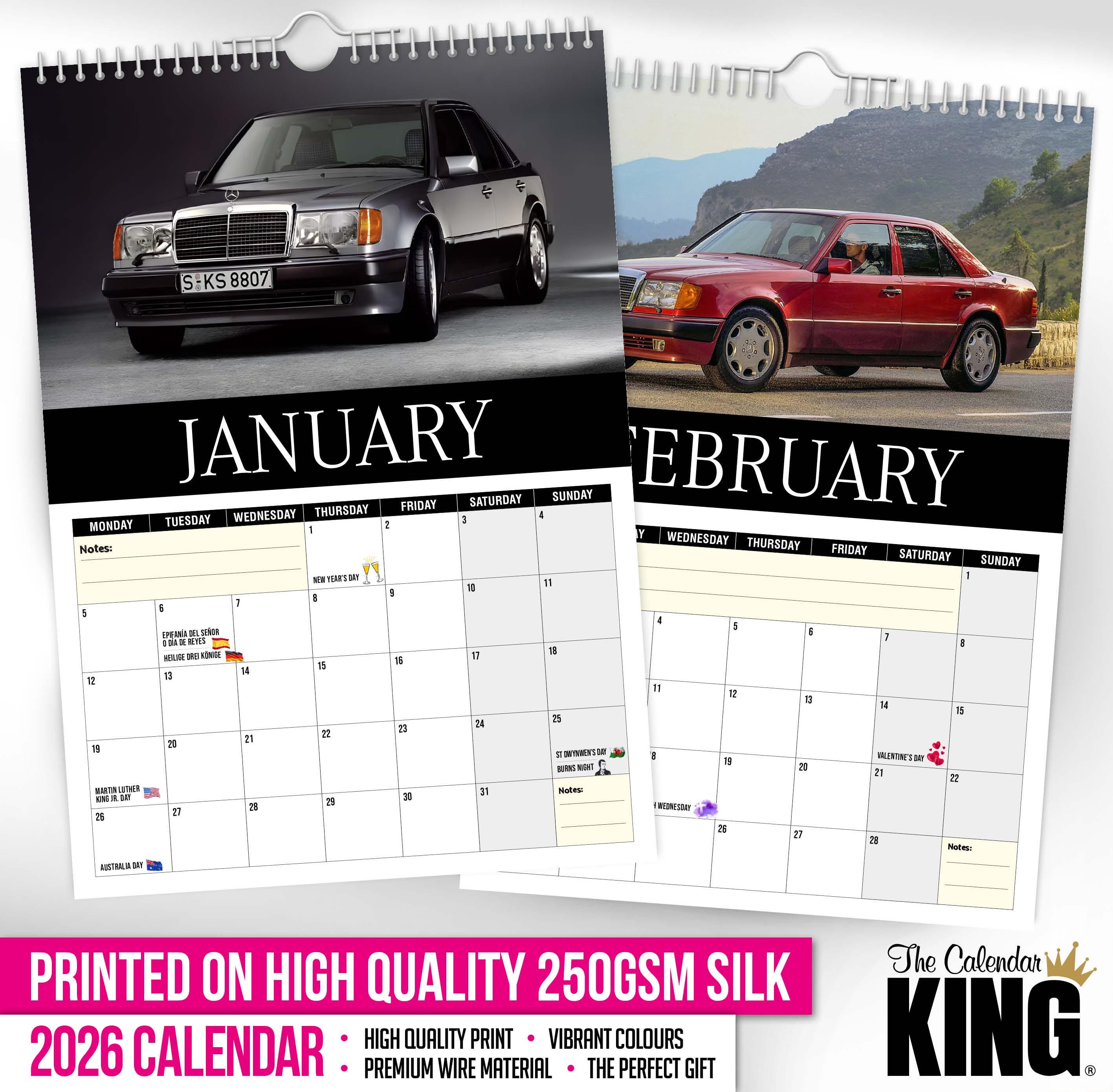 Mercedes W 124 - 2026 Wall Calendar // Cars / Motoring / Nostalgic ...