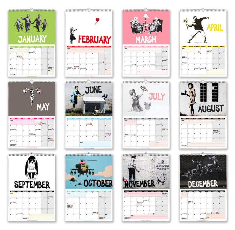 Banksy - 2026 Wall Calendar // Art / Creative / Christmas / Birthday ...