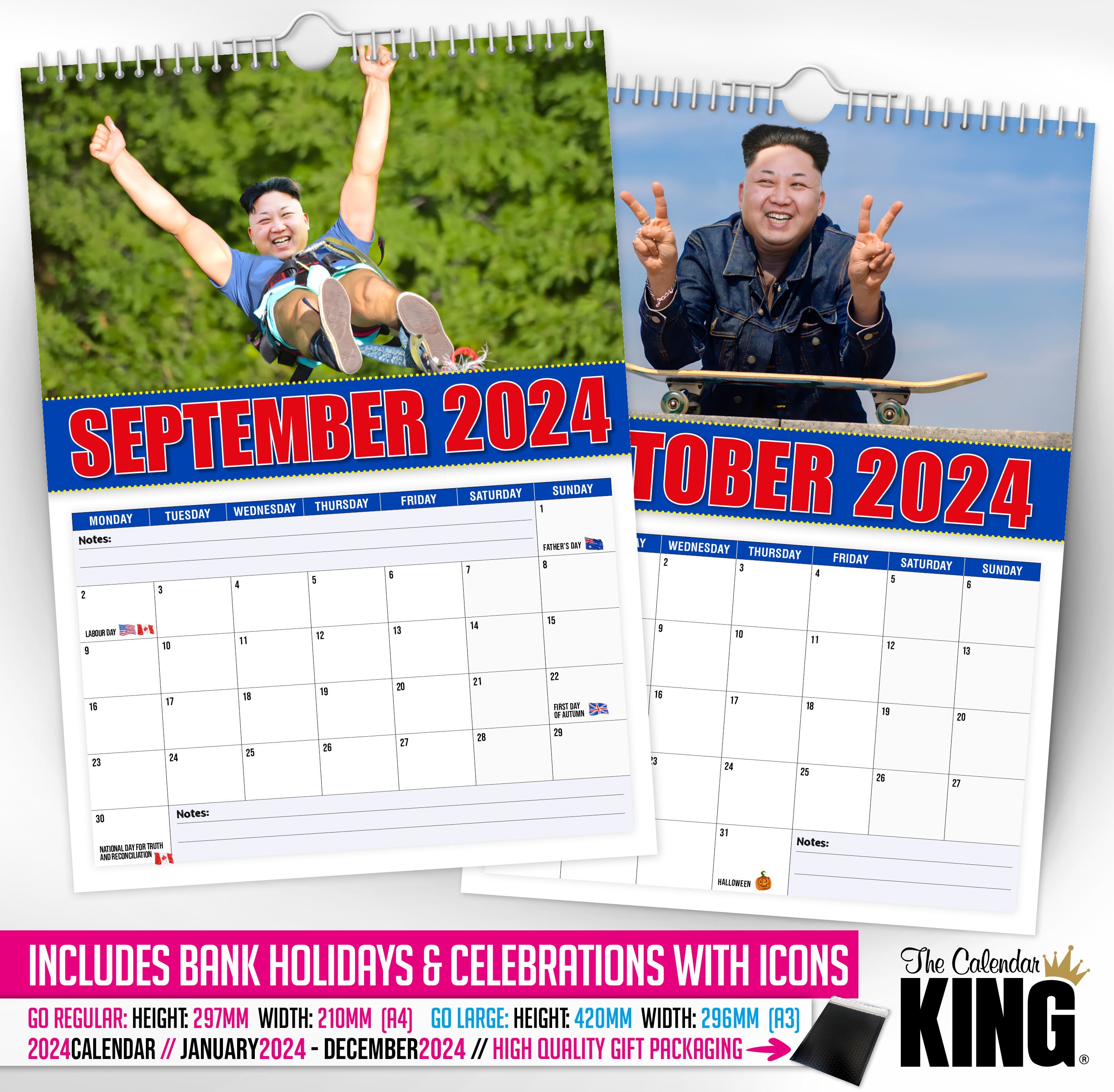 Kim Jong-Fun - 2024 Wall Calendar // Funny / Quirky / Christmas ...