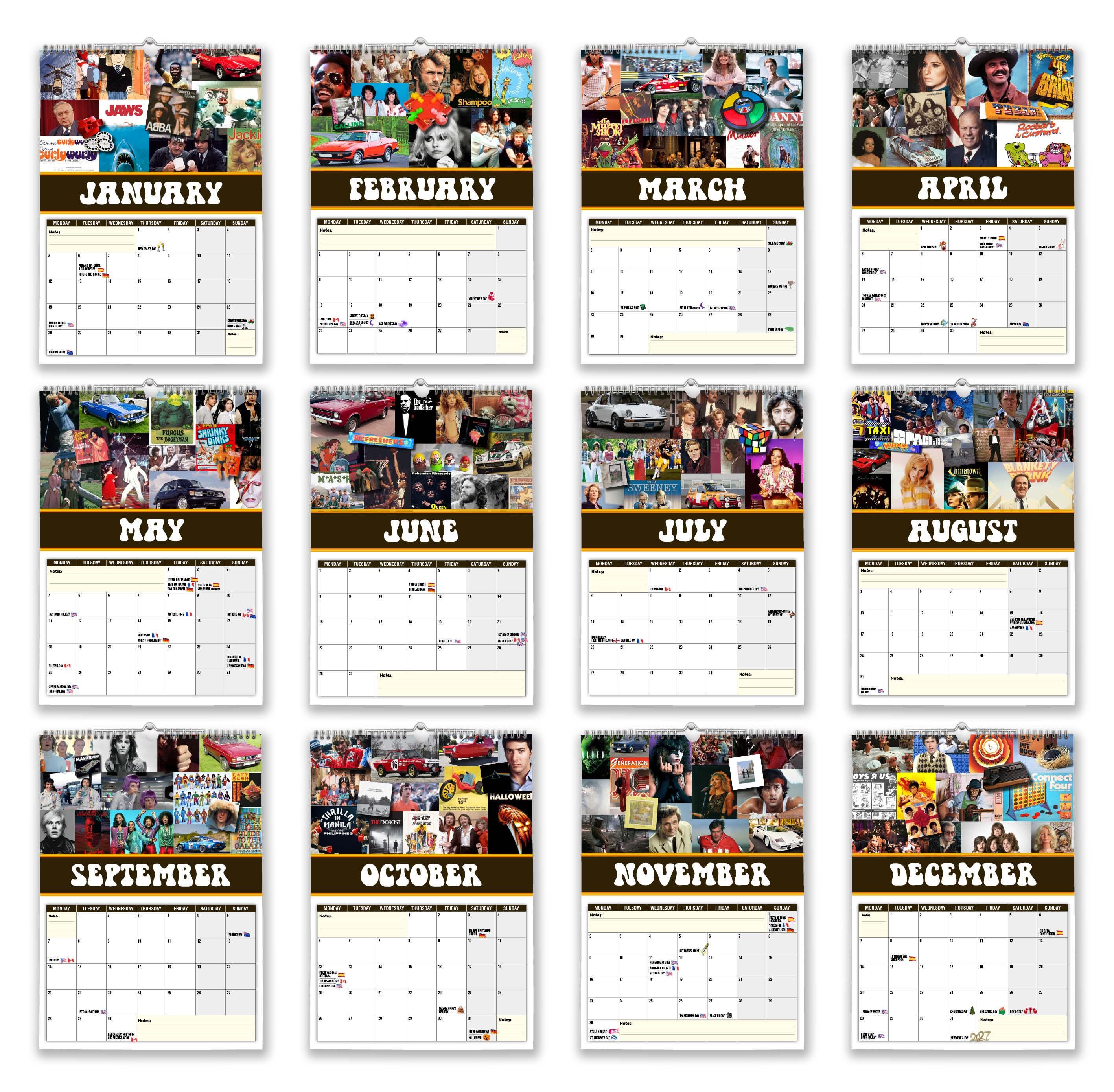 Back to the 70's - 2026 Wall Calendar - Nostalgic / Quirky / Christmas ...