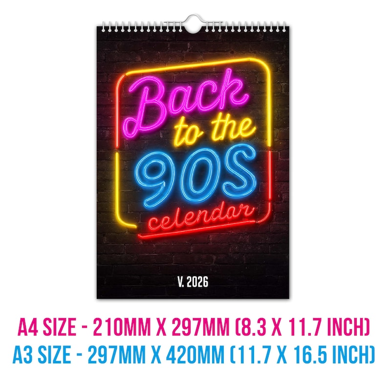Back to the 90's - 2026 Wall Calendar - Nostalgic / Quirky / Christmas ...