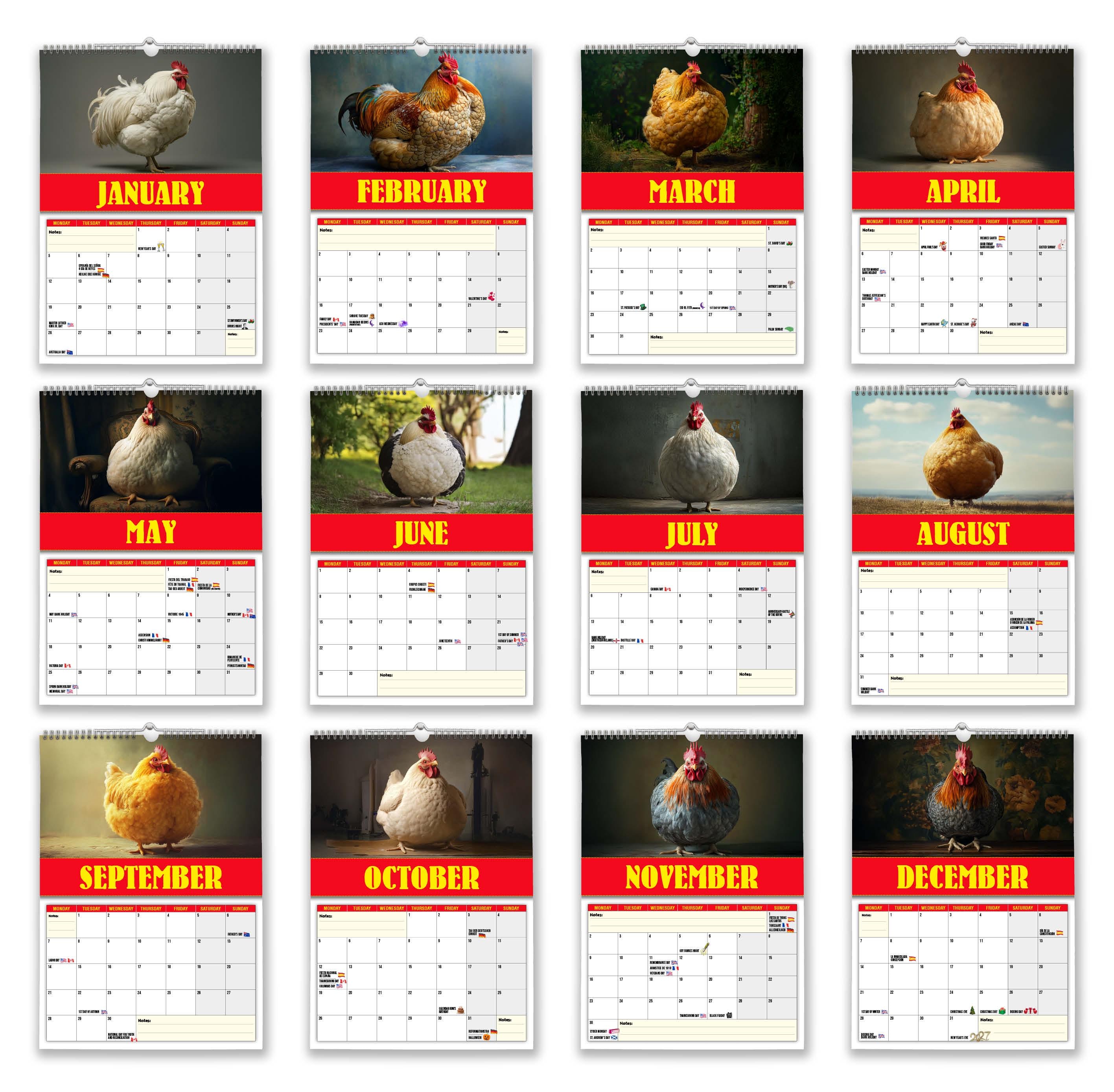 World's Biggest Cocks - 2026 Wall Calendar // Funny / Quirky ...