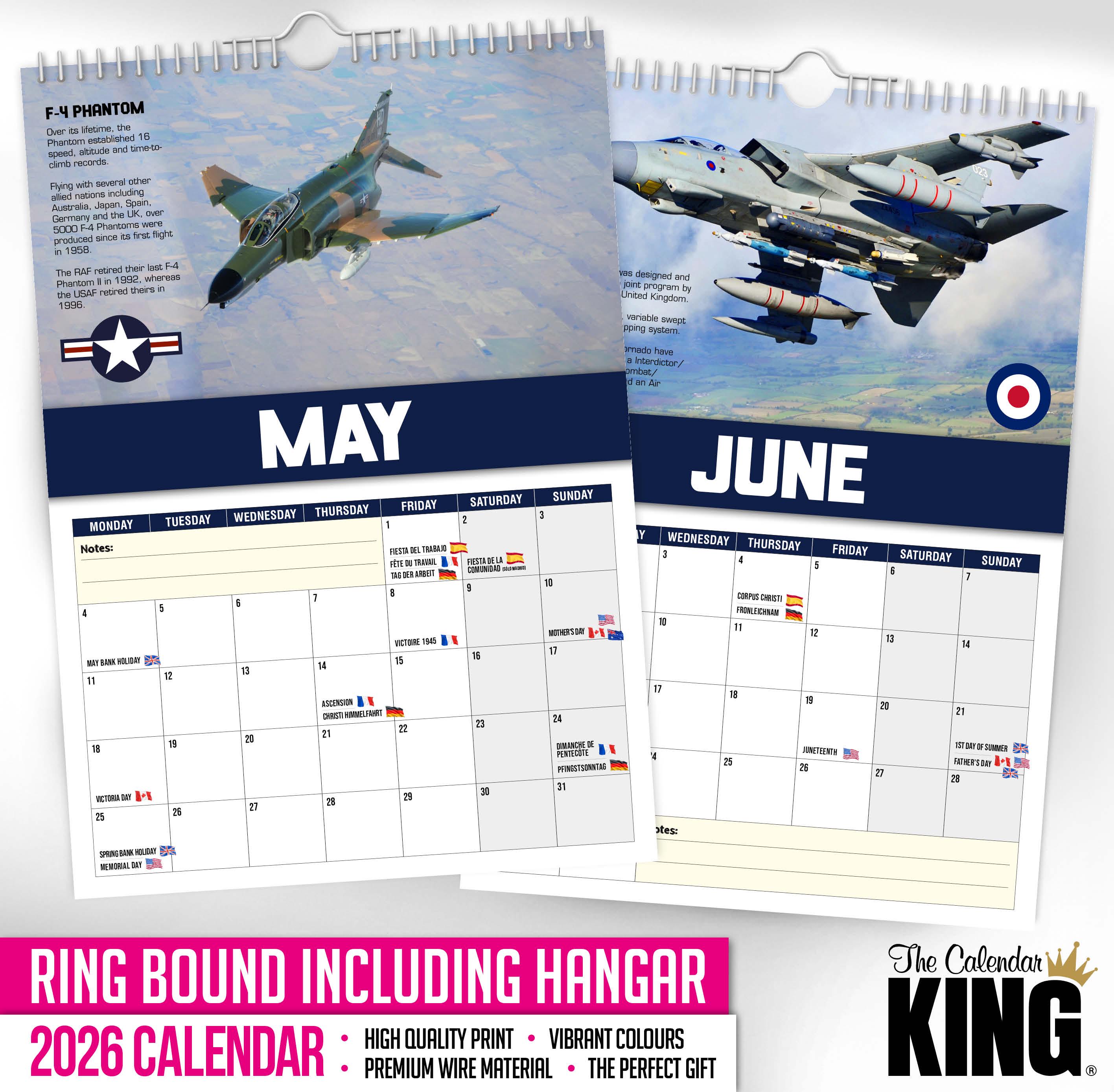 Fighter Jets - 2026 Wall Calendar // Christmas / Birthday / Gift Idea ...