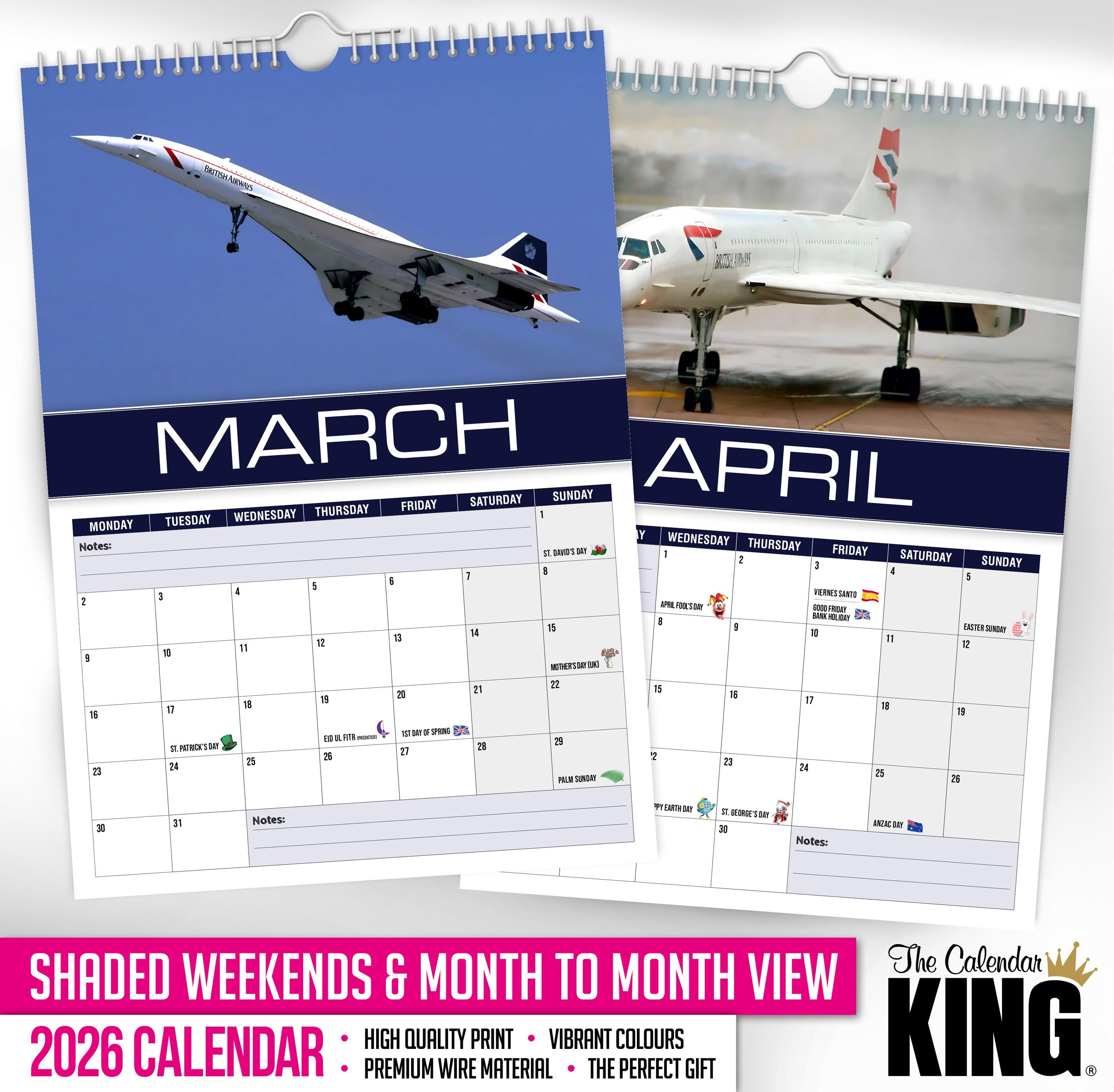 Concorde - 2026 Wall Calendar // Christmas / Birthday / Gift Idea ...
