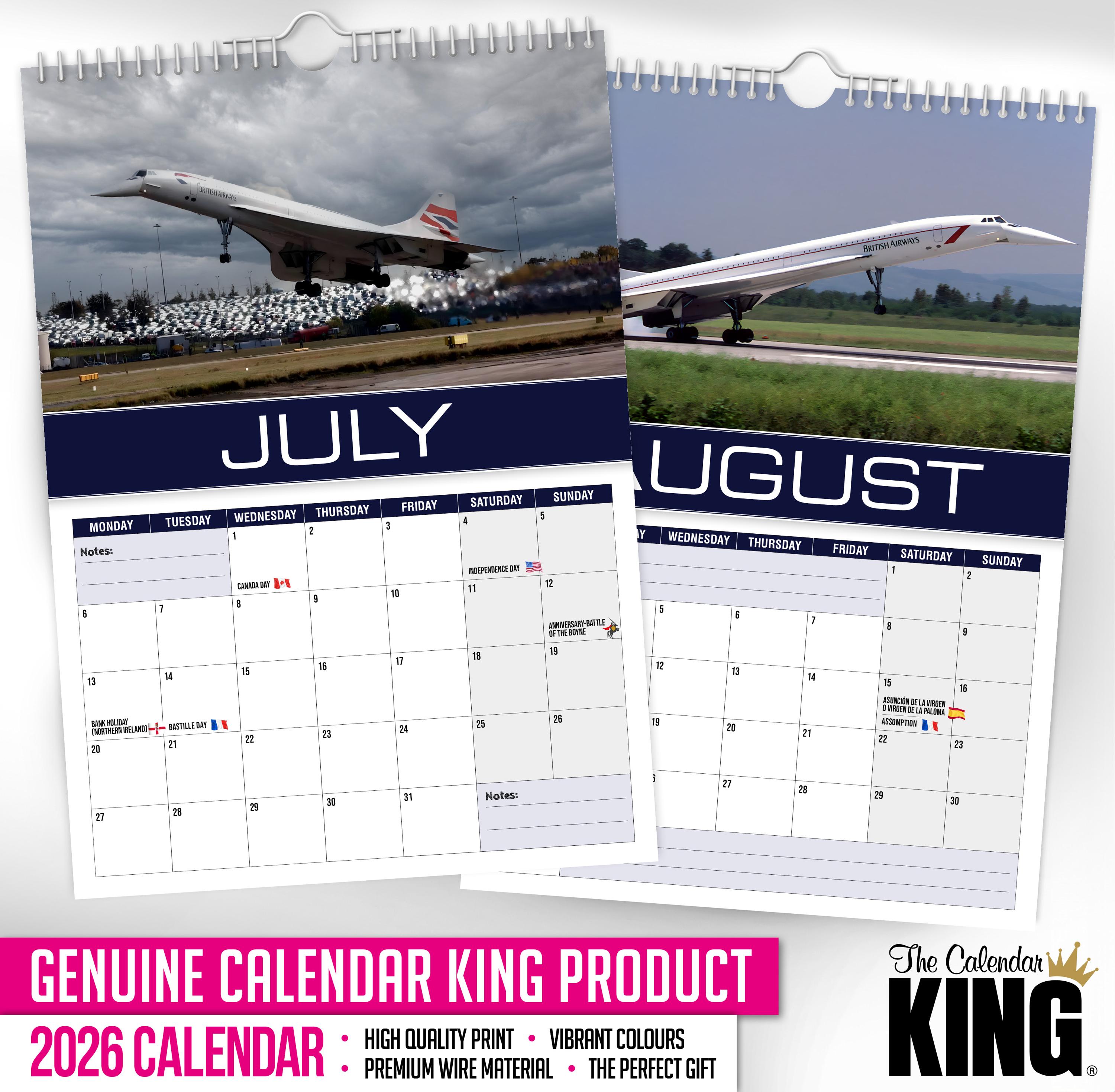 Concorde - 2026 Wall Calendar // Christmas / Birthday / Gift Idea ...