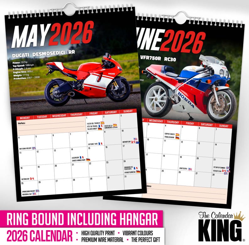 Superbikes - 2026 Wall Calendar // Cars / Motoring / Nostalgic ...