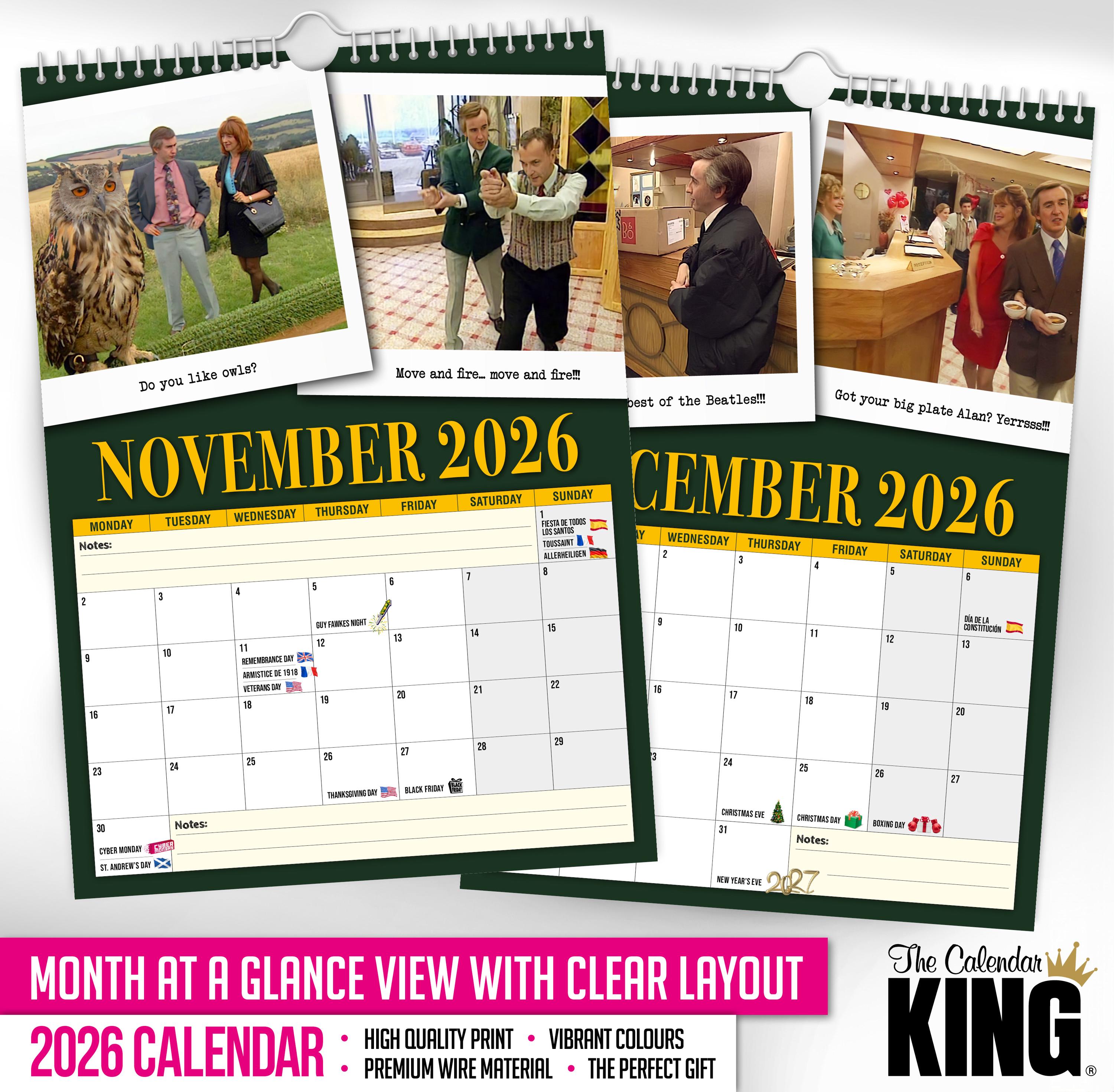 Alan Partridge - 2026 Wall Calendar // Funny / Quirky / Christmas ...