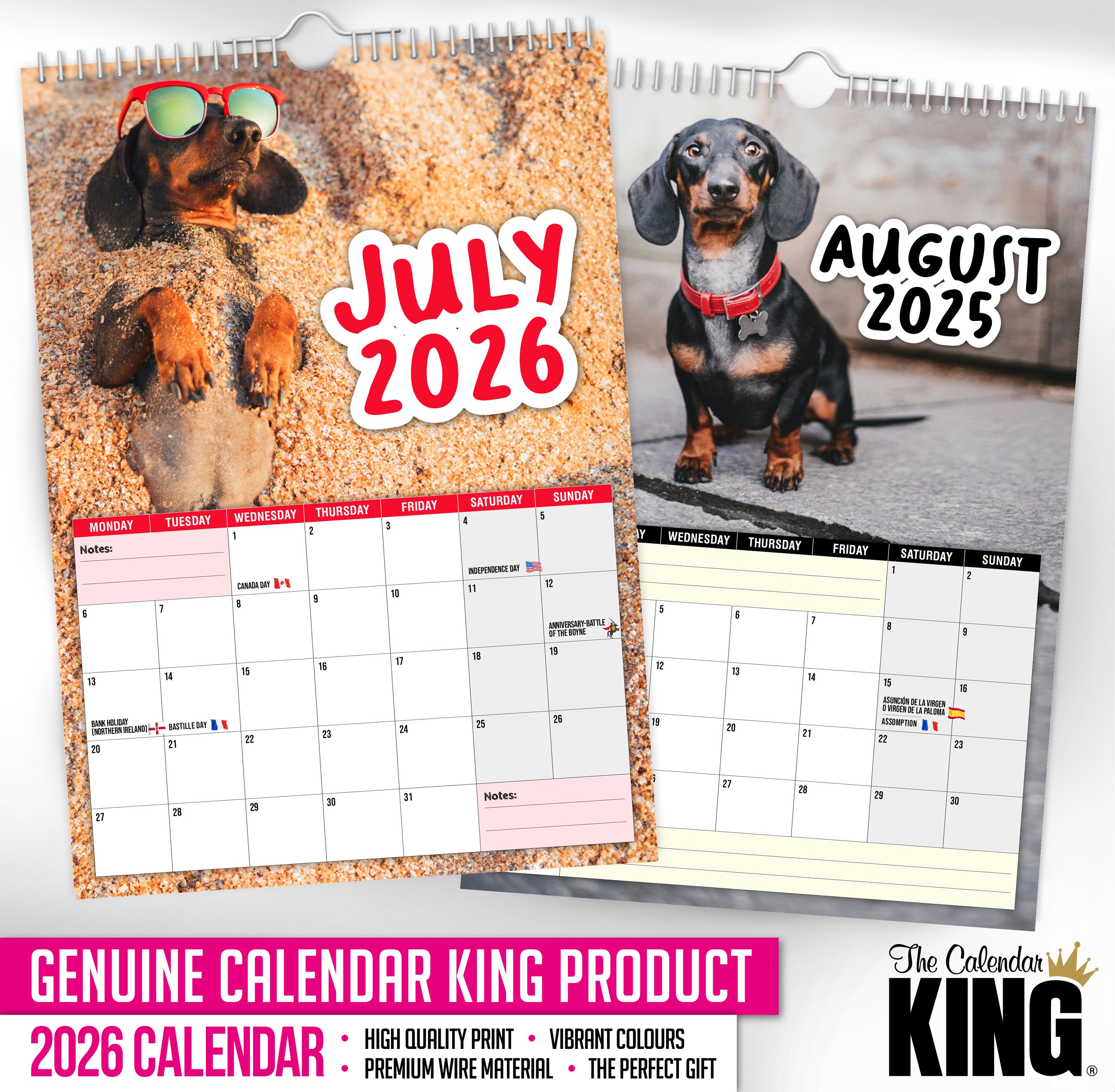 Cheeky Dachshunds - 2026 Wall Calendar // Pet / Animal / Christmas ...