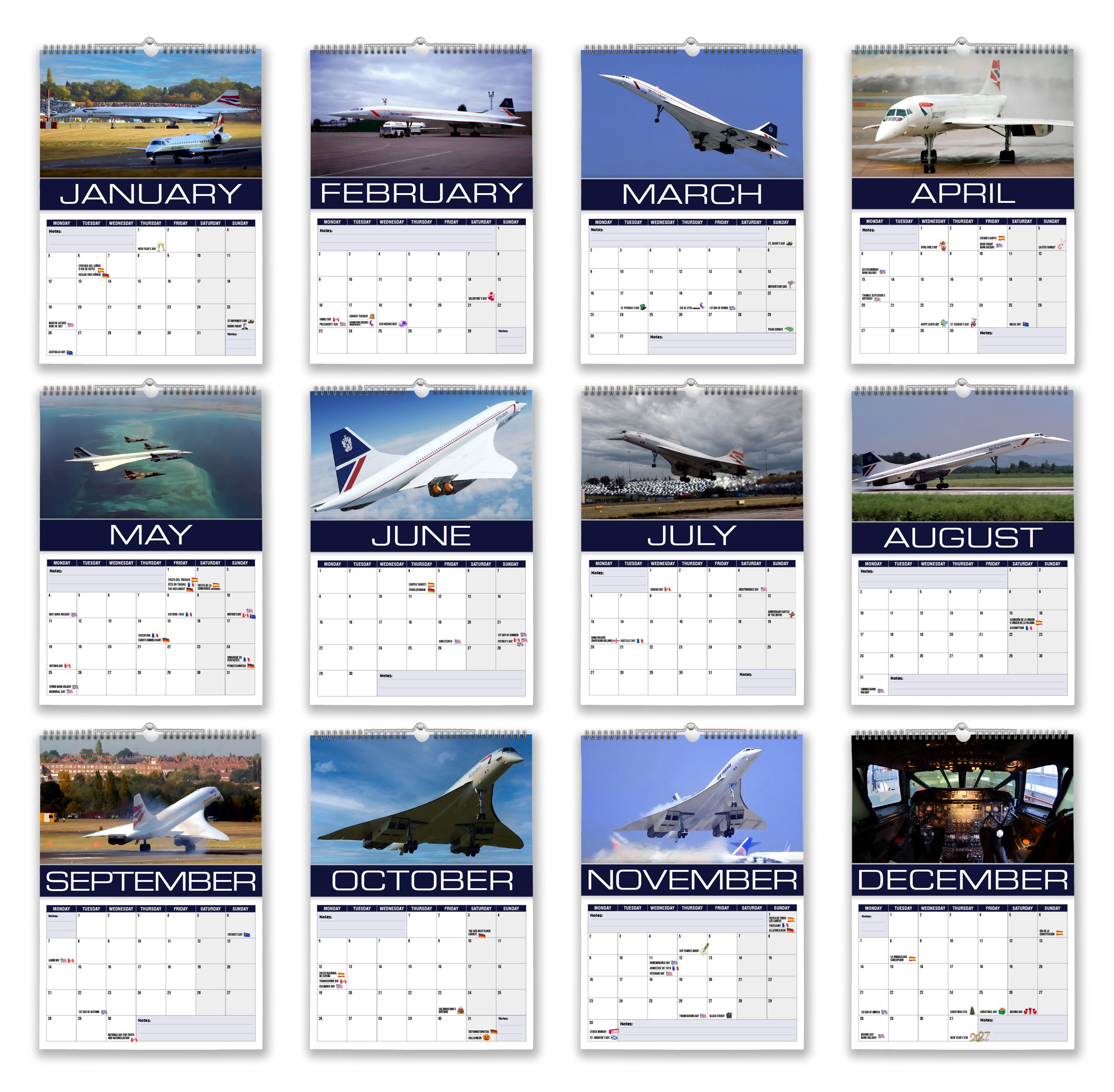 Concorde - 2026 Wall Calendar // Christmas / Birthday / Gift Idea ...