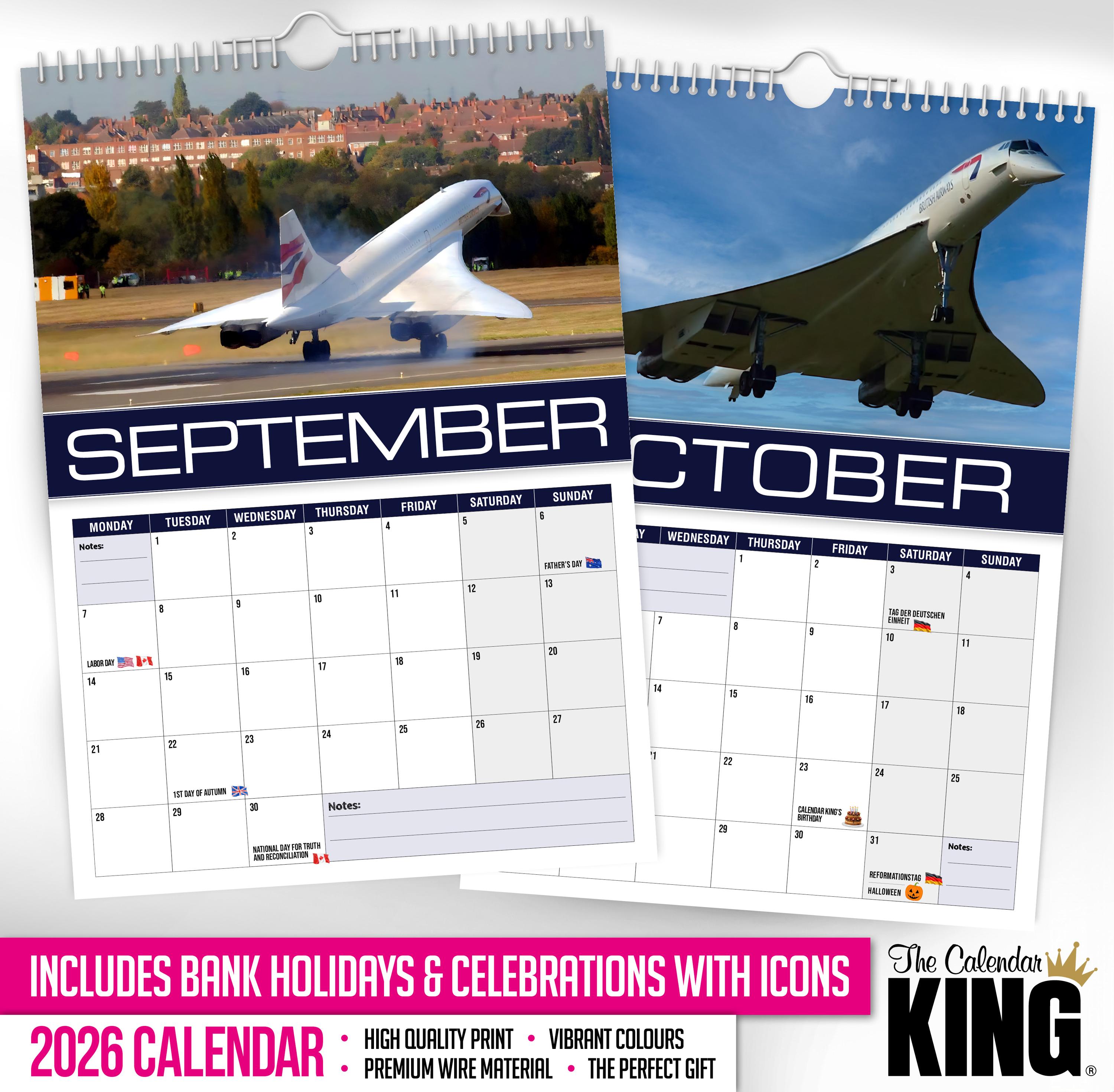 Concorde - 2026 Wall Calendar // Christmas / Birthday / Gift Idea ...