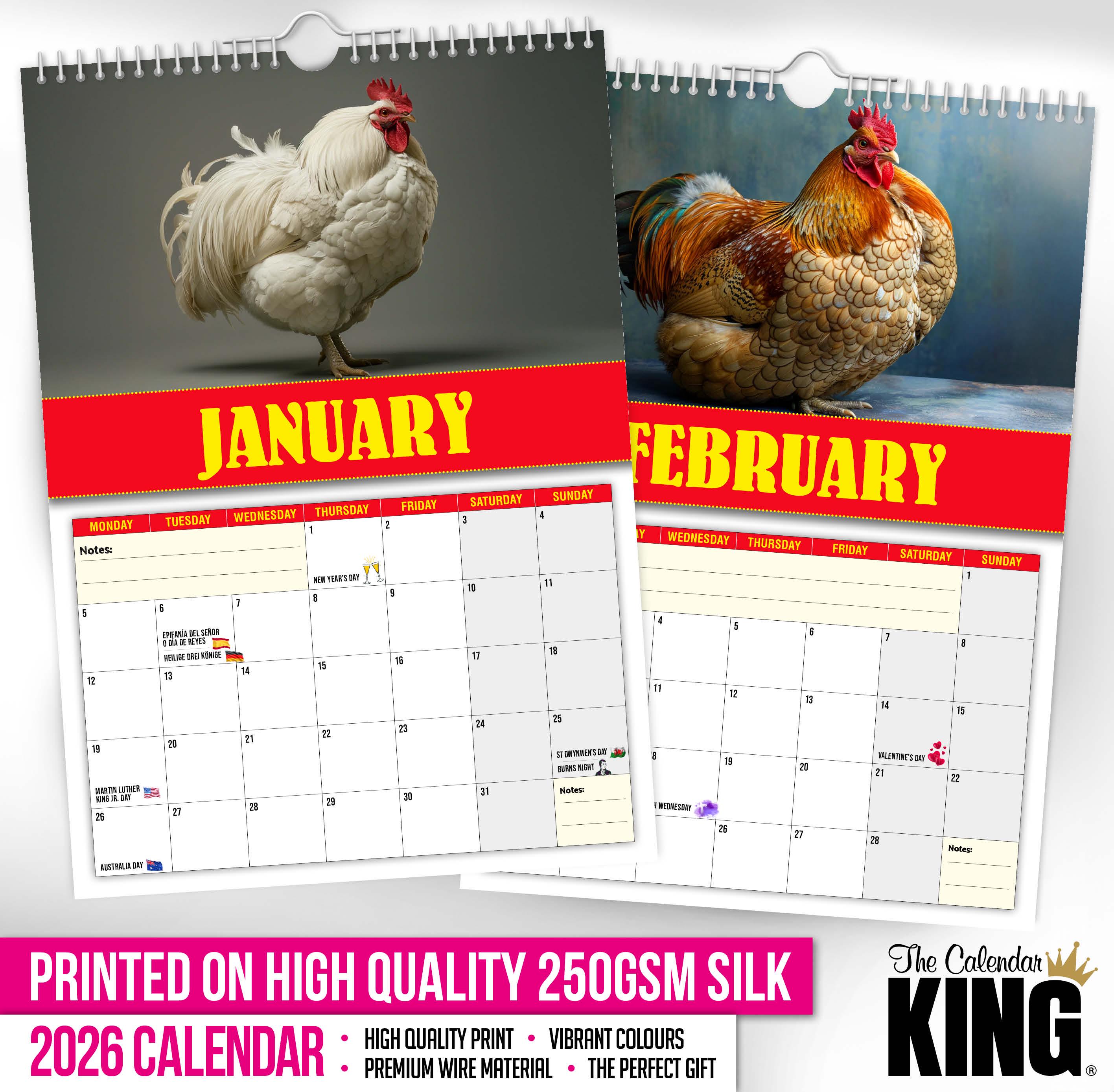 World's Biggest Cocks - 2026 Wall Calendar // Funny / Quirky ...