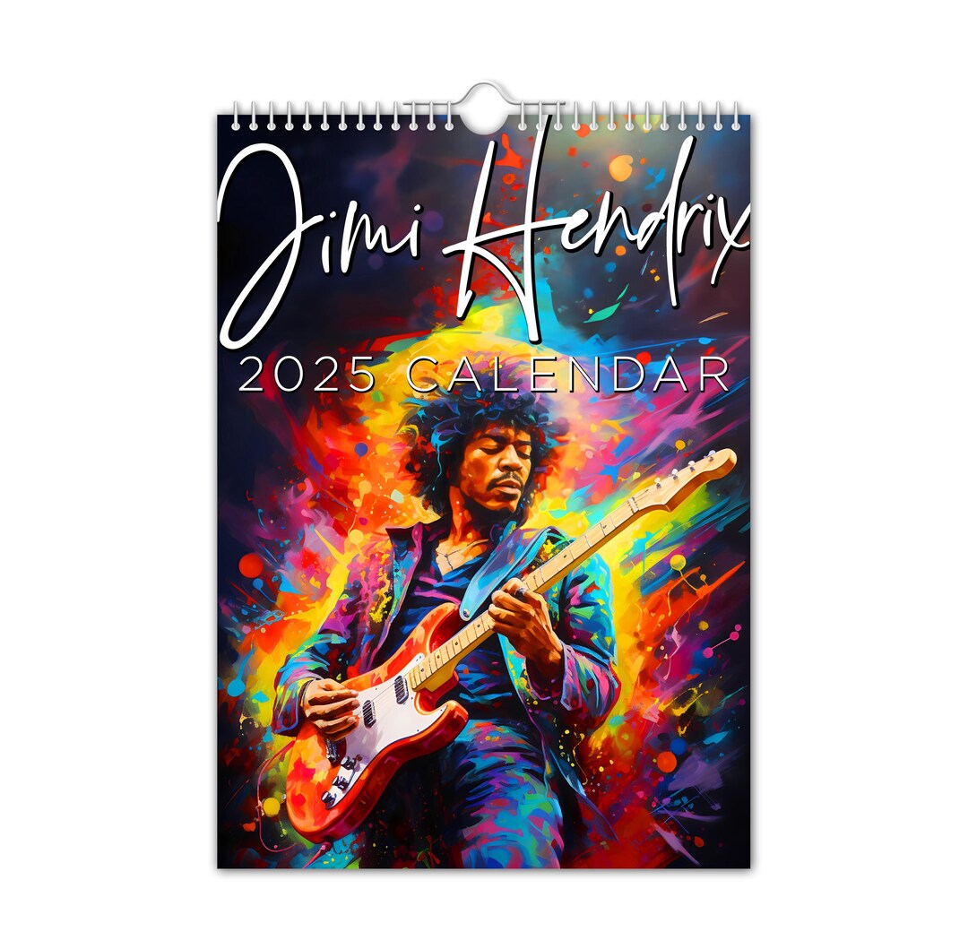 Jimi Hendrix - ART - 2025 Wall Calendar // Christmas / Birthday / Gift ...