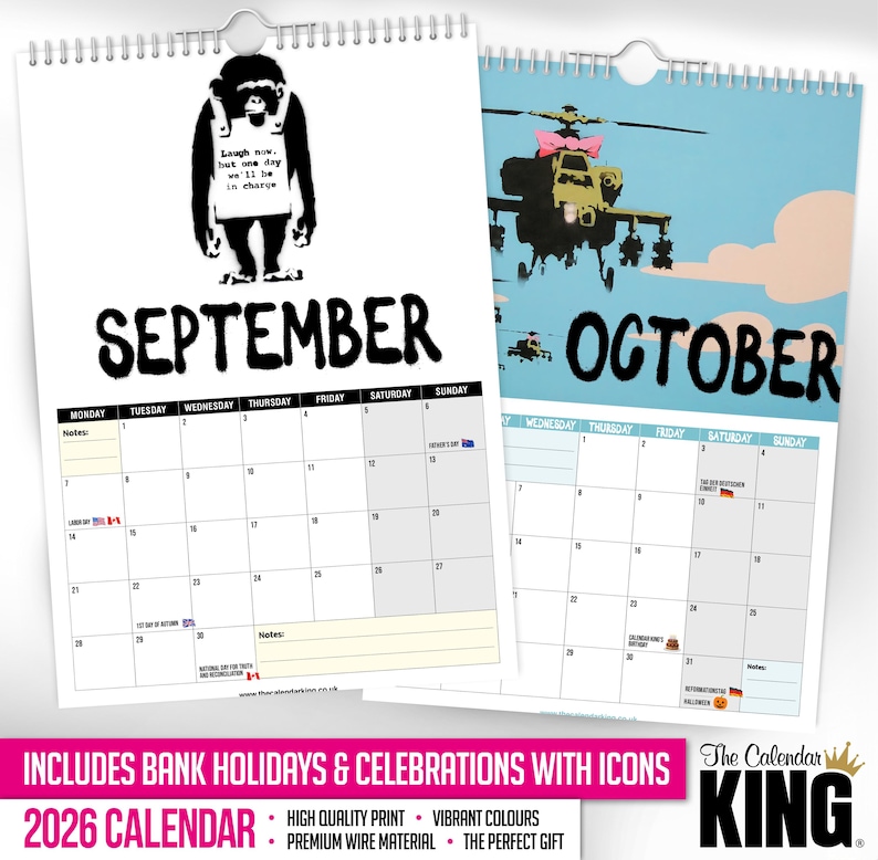 Banksy - 2026 Wall Calendar // Art / Creative / Christmas / Birthday ...