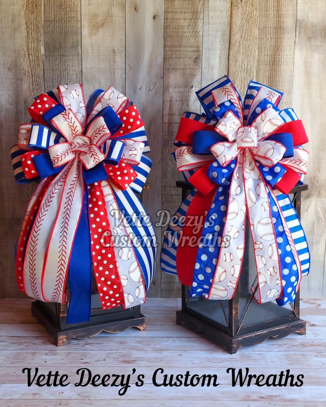 Baseball Wreath Bow: Red, White & Blue Sports Decor - Etsy