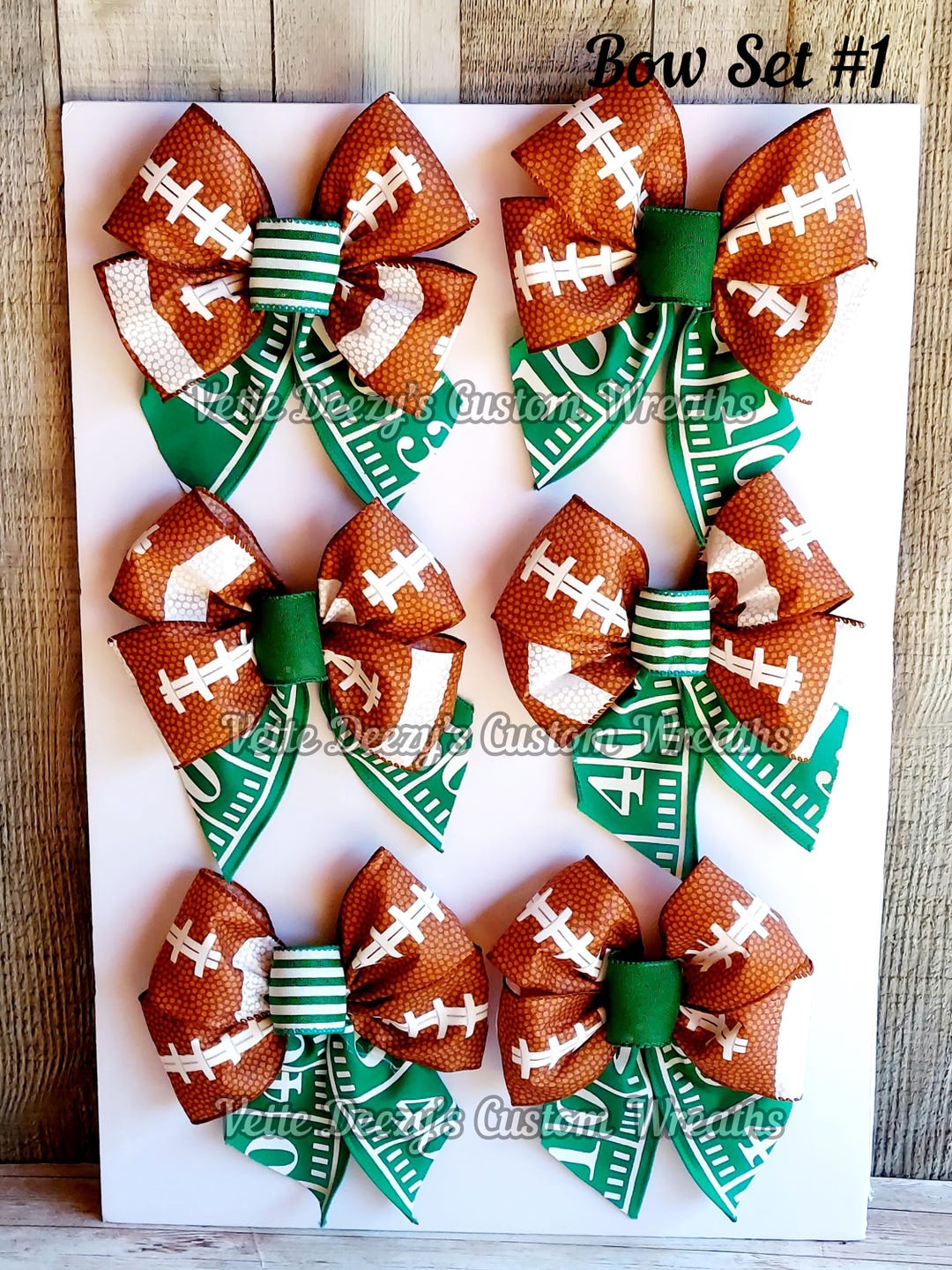 Football Wreath Bows: Sports Decor, College Team Colors - Set of 6 - Etsy