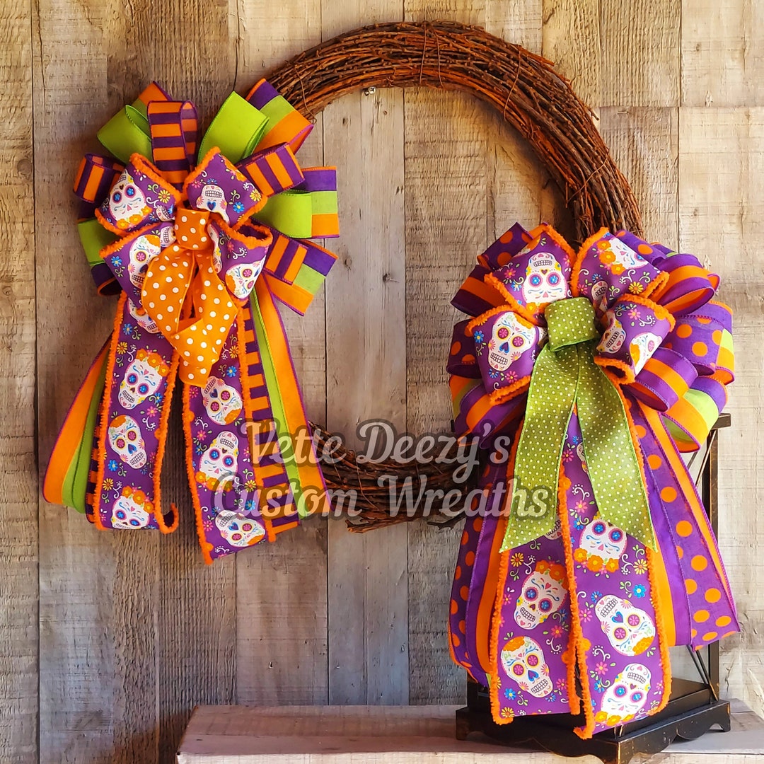 Sugar Skull Decor, Dia De Los Muertos Bow, Dia De Los Muertos Decor ...