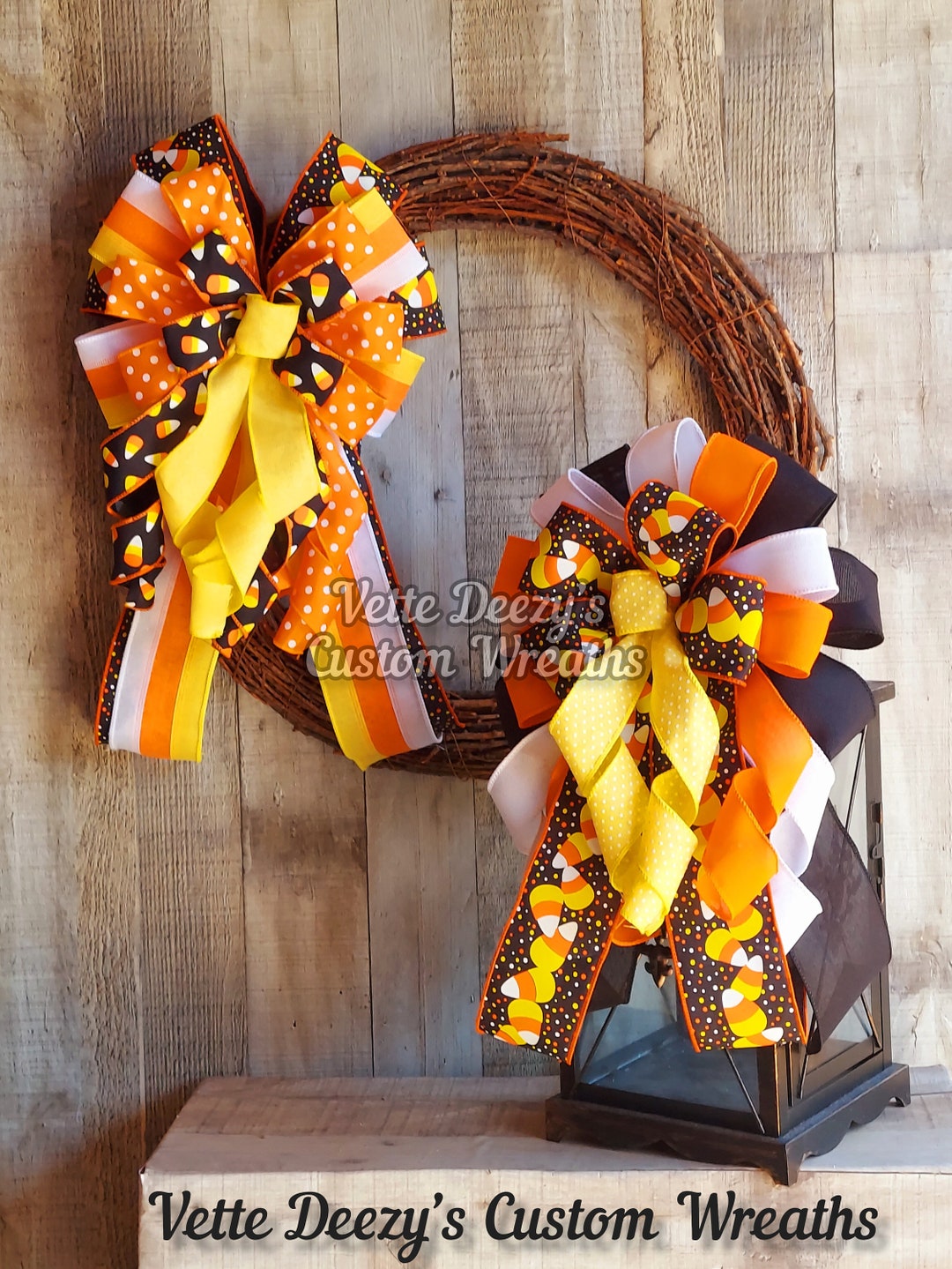 Candy Corn Bow, Candy Corn Decor, Halloween Bows, Halloween Decor, Fall ...