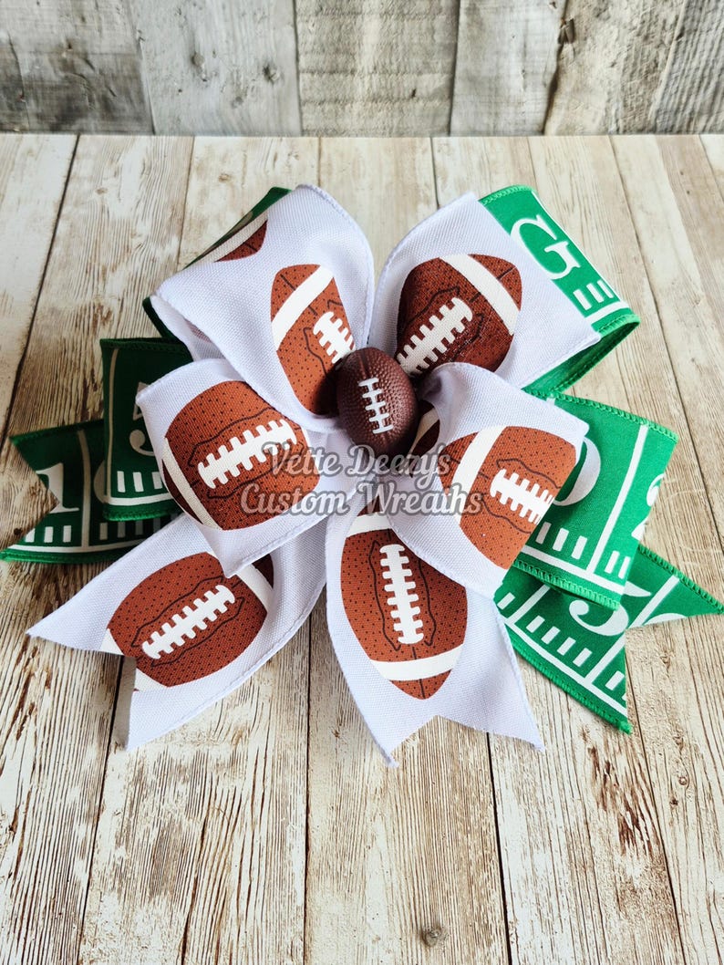Football Game Day Bow, Sports Fan Decor - Etsy
