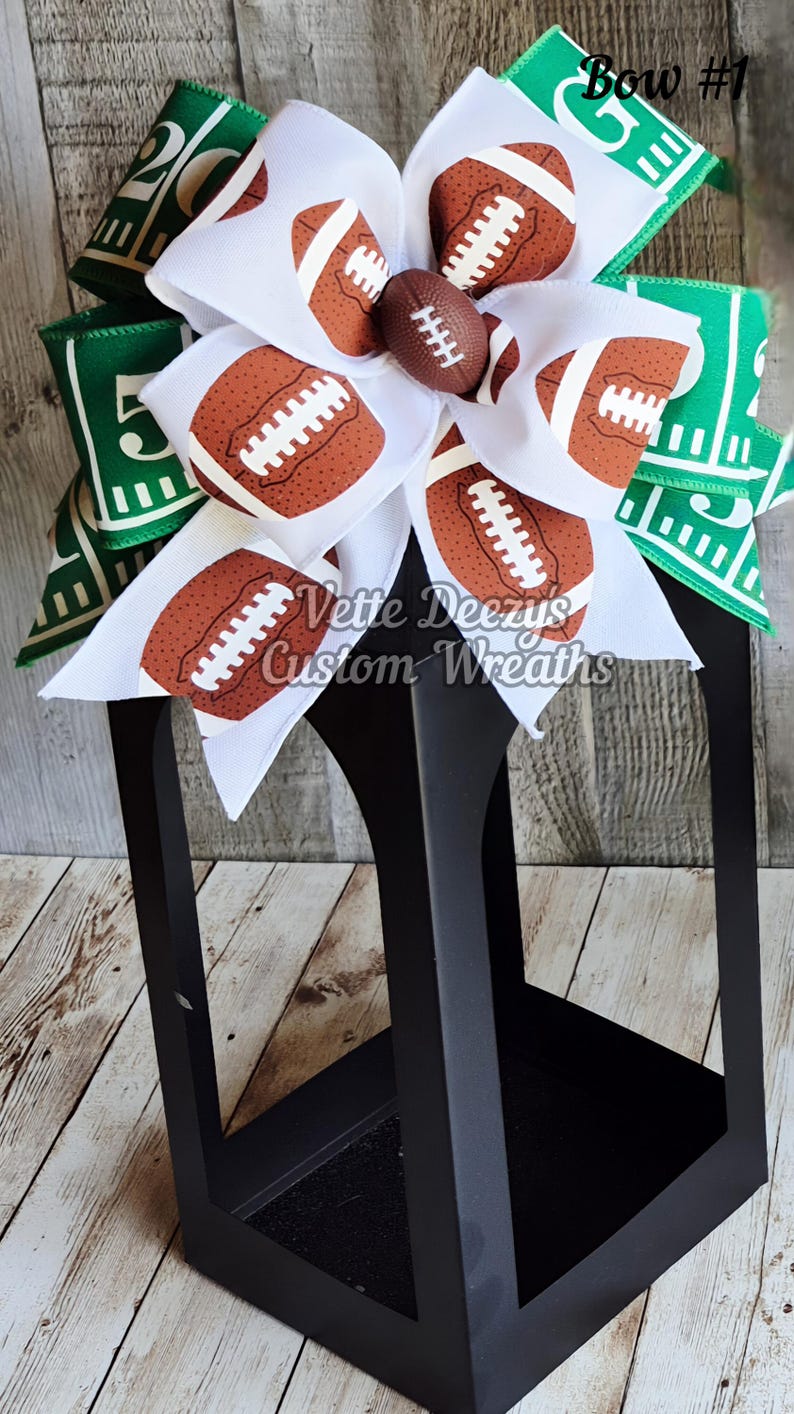 Football Game Day Bow, Sports Fan Decor - Etsy