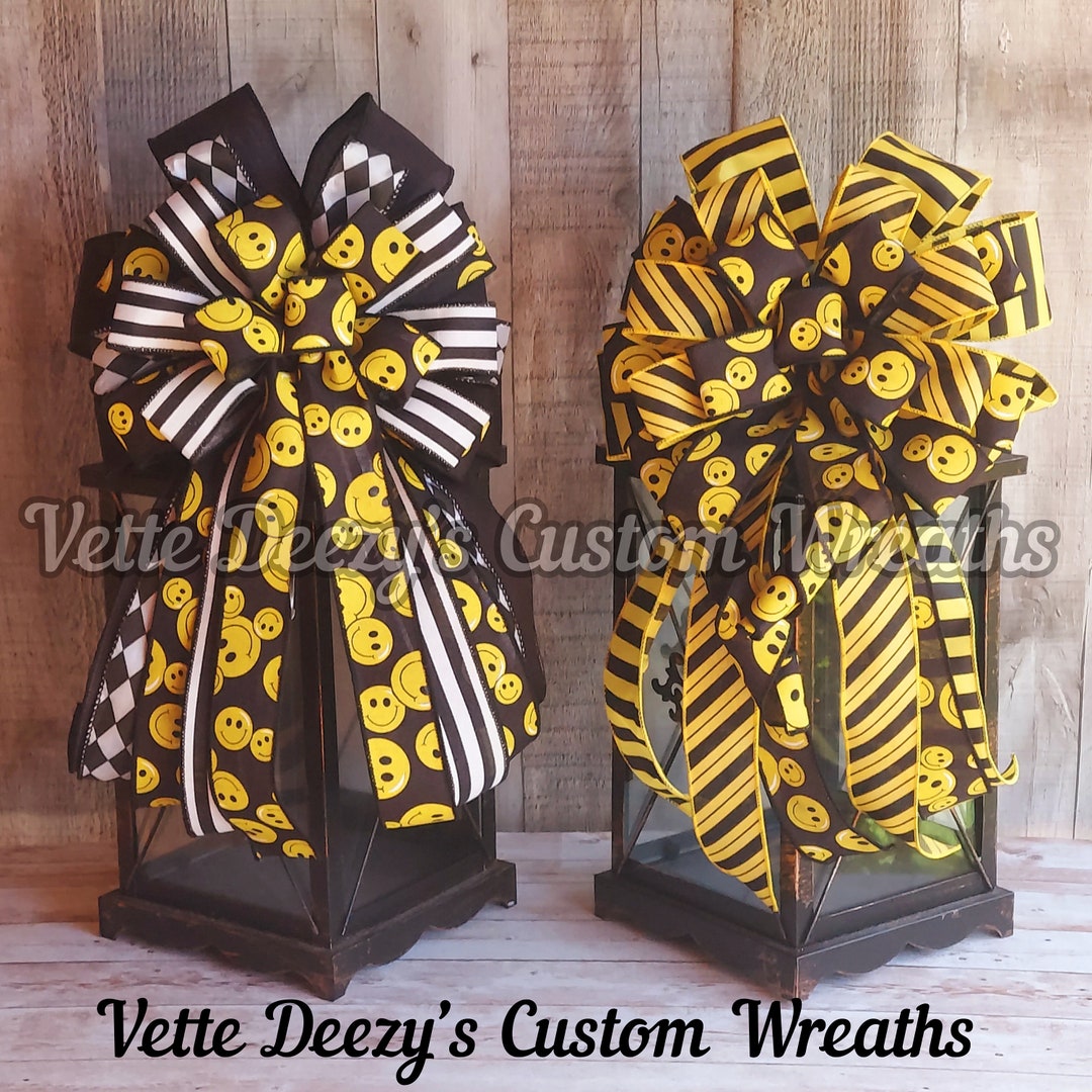 Smiley Face Bow, Bows for Wreath, Smiley Face Birthday Decorations ...