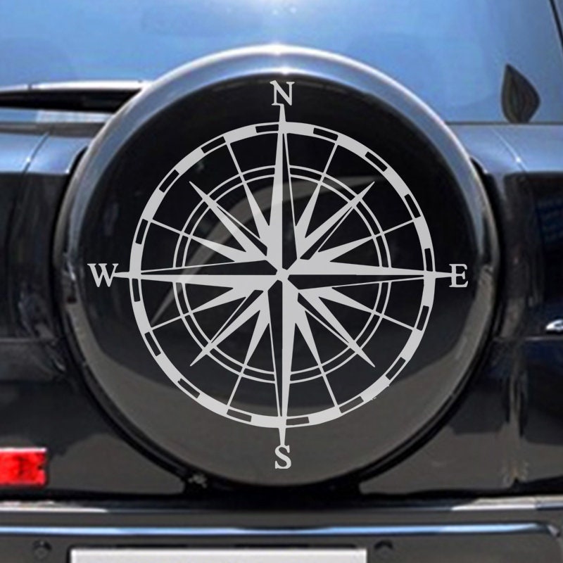 Compass Vinyl Decal, Spare Wheel Tire Cover Sticker, Suv Vinyl Sticker ...