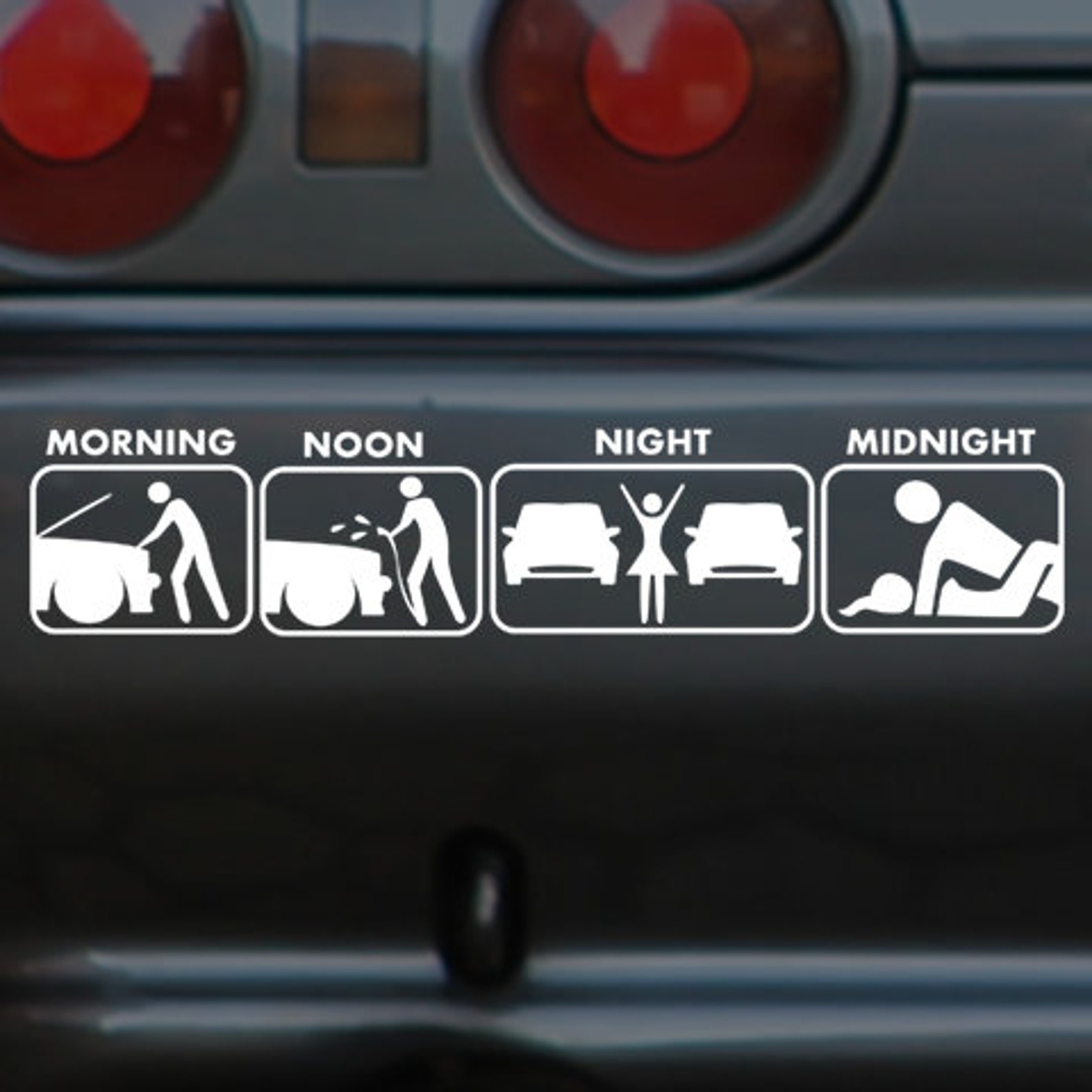 Car Stickers Car Guy Driver Noon to Midnight 24/7 Vinyl Decal | Etsy