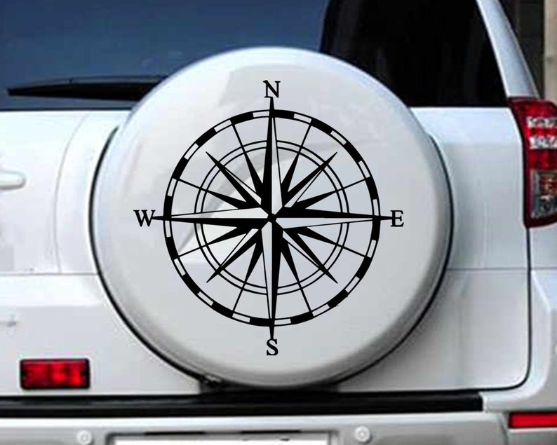 Compass Vinyl Decal, Spare Wheel Tire Cover Sticker, Suv Vinyl Sticker ...