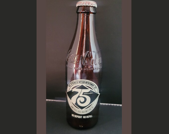 Coca-cola 75th Anniversary Amber Bottle - Etsy
