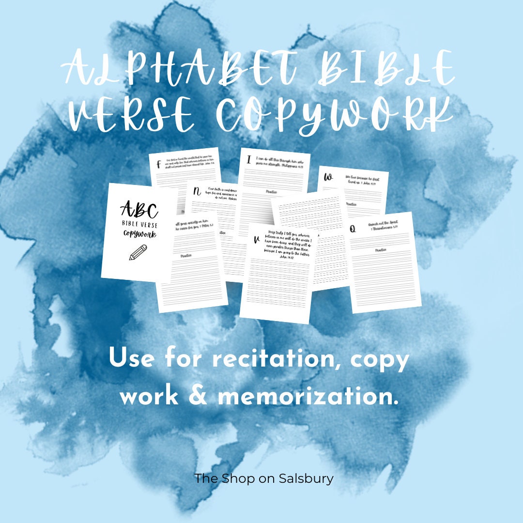 Charlotte Mason Inspired ABC Bible Verse Copywork for Christian ...