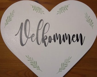 Velkommen Sign Wood - Etsy