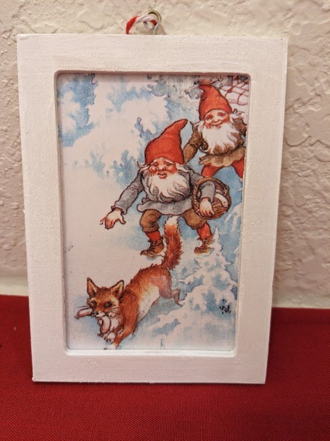 Scandinavian Ornament Tomte Nisse Santa Chasing the Fox - Etsy