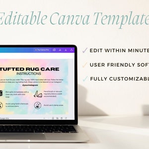 Editable Tufted Rug Care Instructions Template Small Rug Business ...