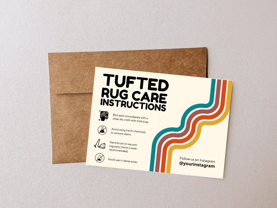 Editable Tufted Rug Care Instructions Template Small Rug Business ...