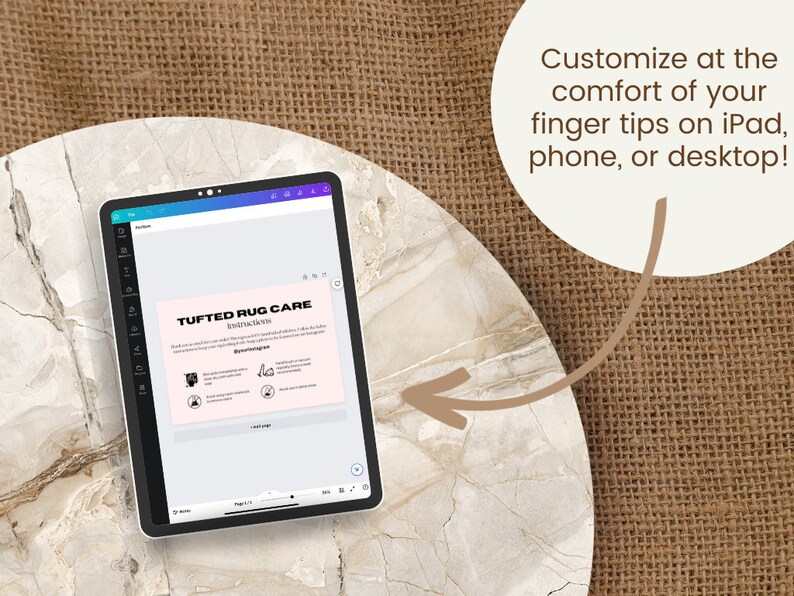 Editable Tufted Rug Care Instructions Template Small Rug Business ...