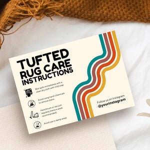 Editable Tufted Rug Care Instructions Template Small Rug Business ...