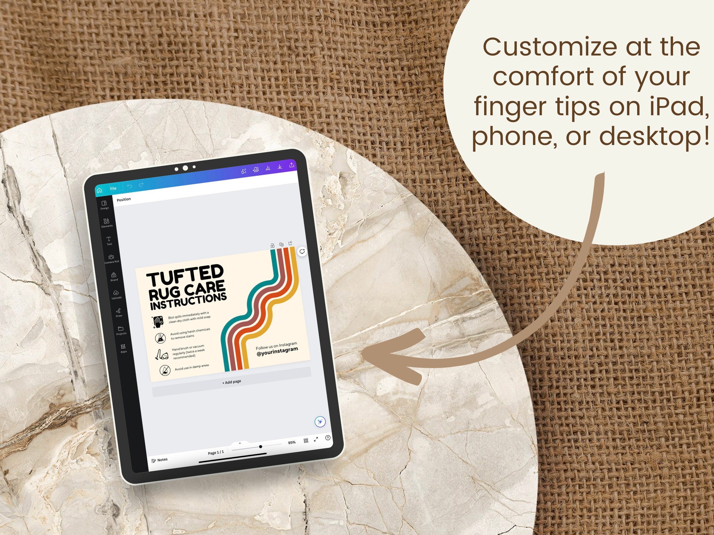 Editable Tufted Rug Care Instructions Template Small Rug Business ...