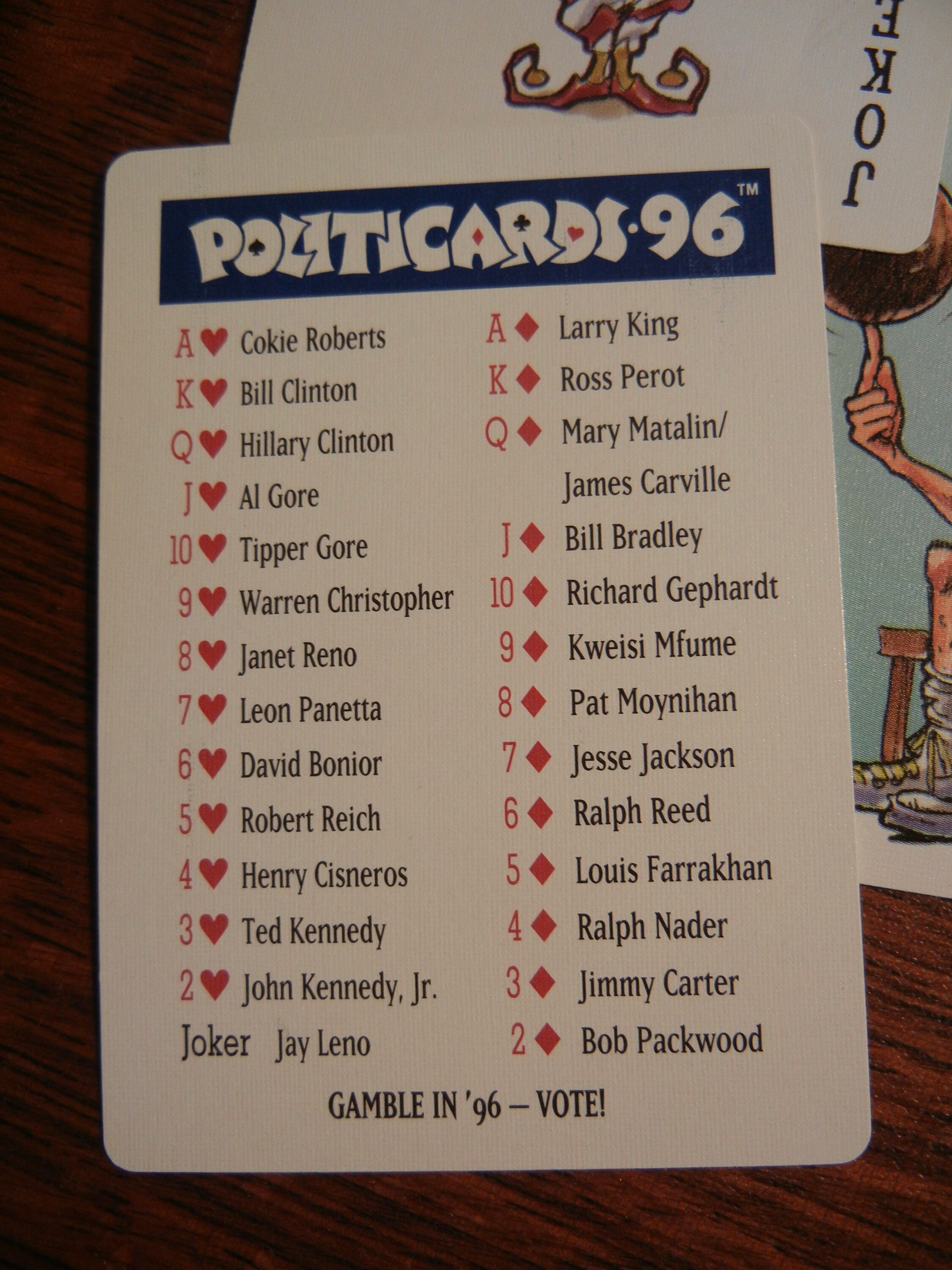 Vintage Politicards Political Caricature Playing Cards 2000 1996 - Etsy
