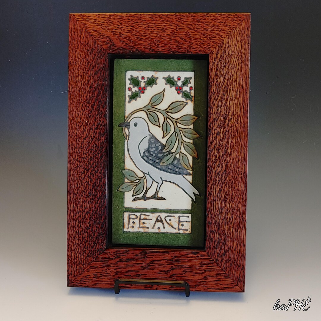 2025 Christmas Tile: Peace Dove R323-25B4 Framed, Arts and Crafts ...