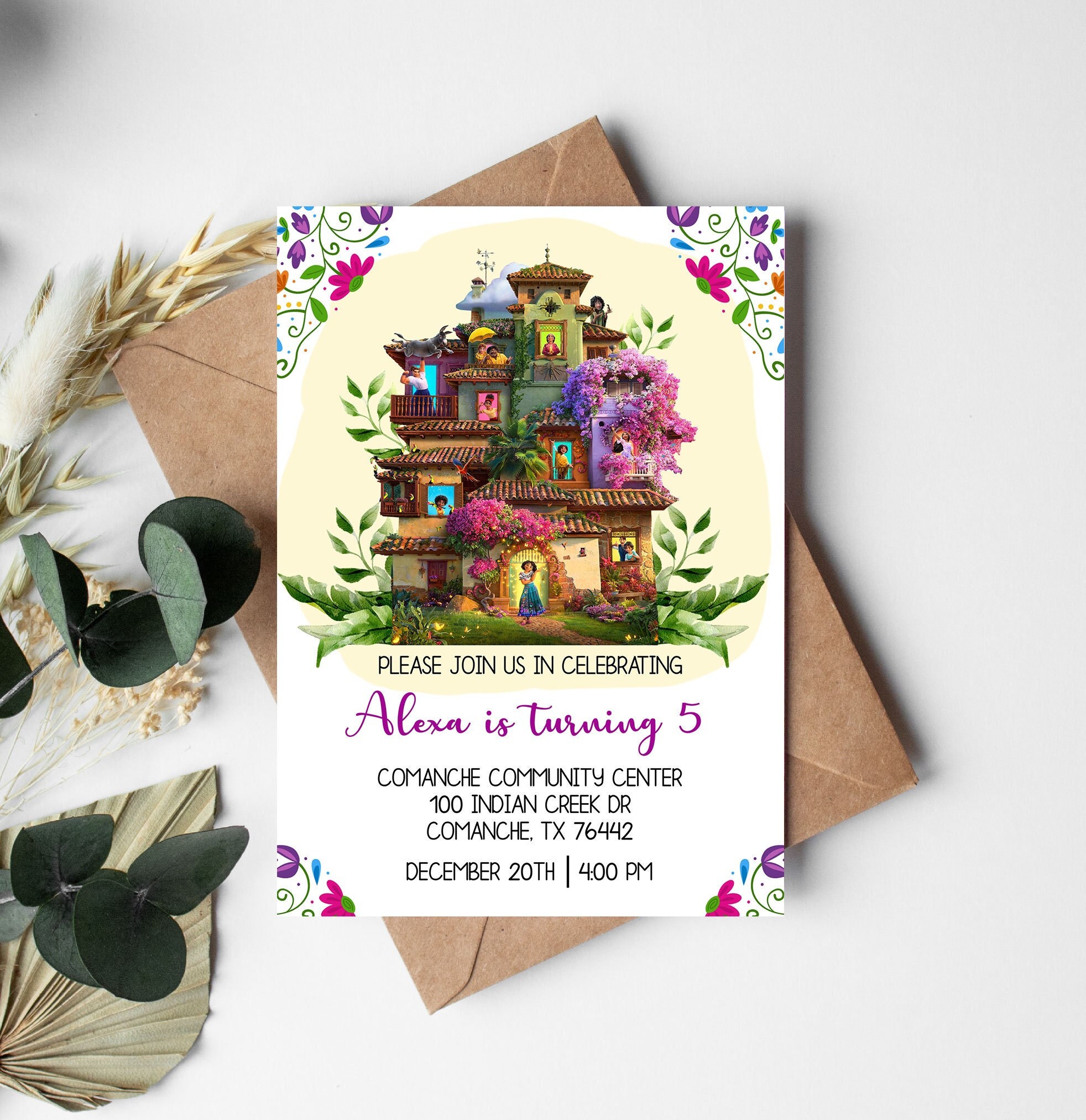 Editable Birthday Invitation - Casita - Mirabel - Isabela - Girl's ...