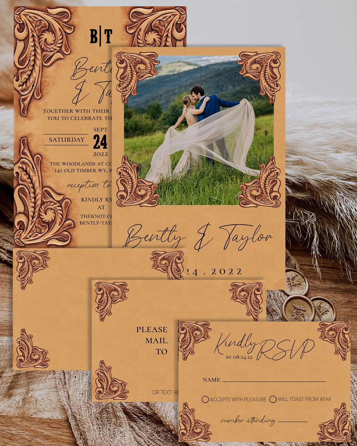 Rustic Wedding Invitation - Template - Western - Country - Brial Shower ...