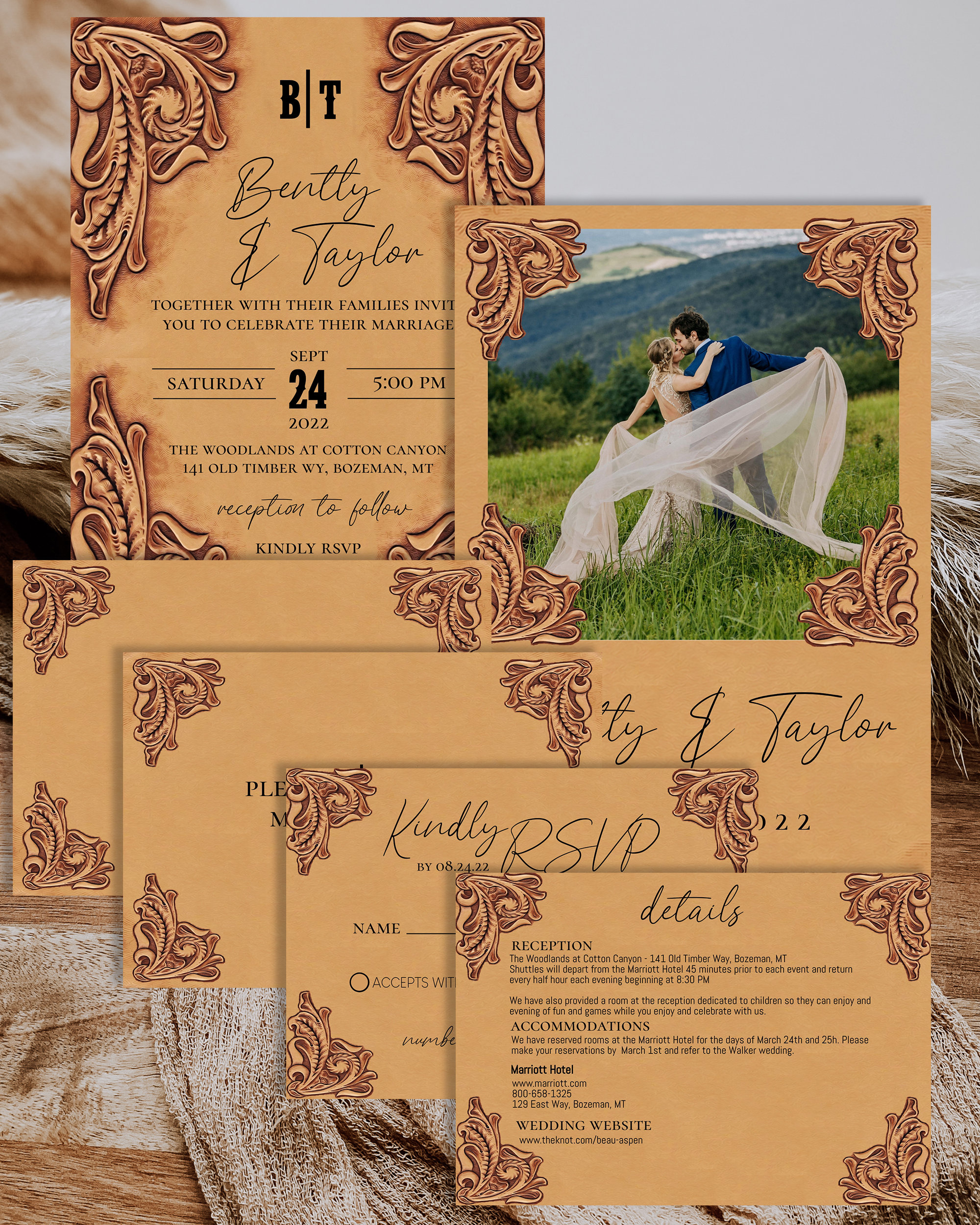 Rustic Wedding Invitation - Template - Western - Country - Brial Shower ...