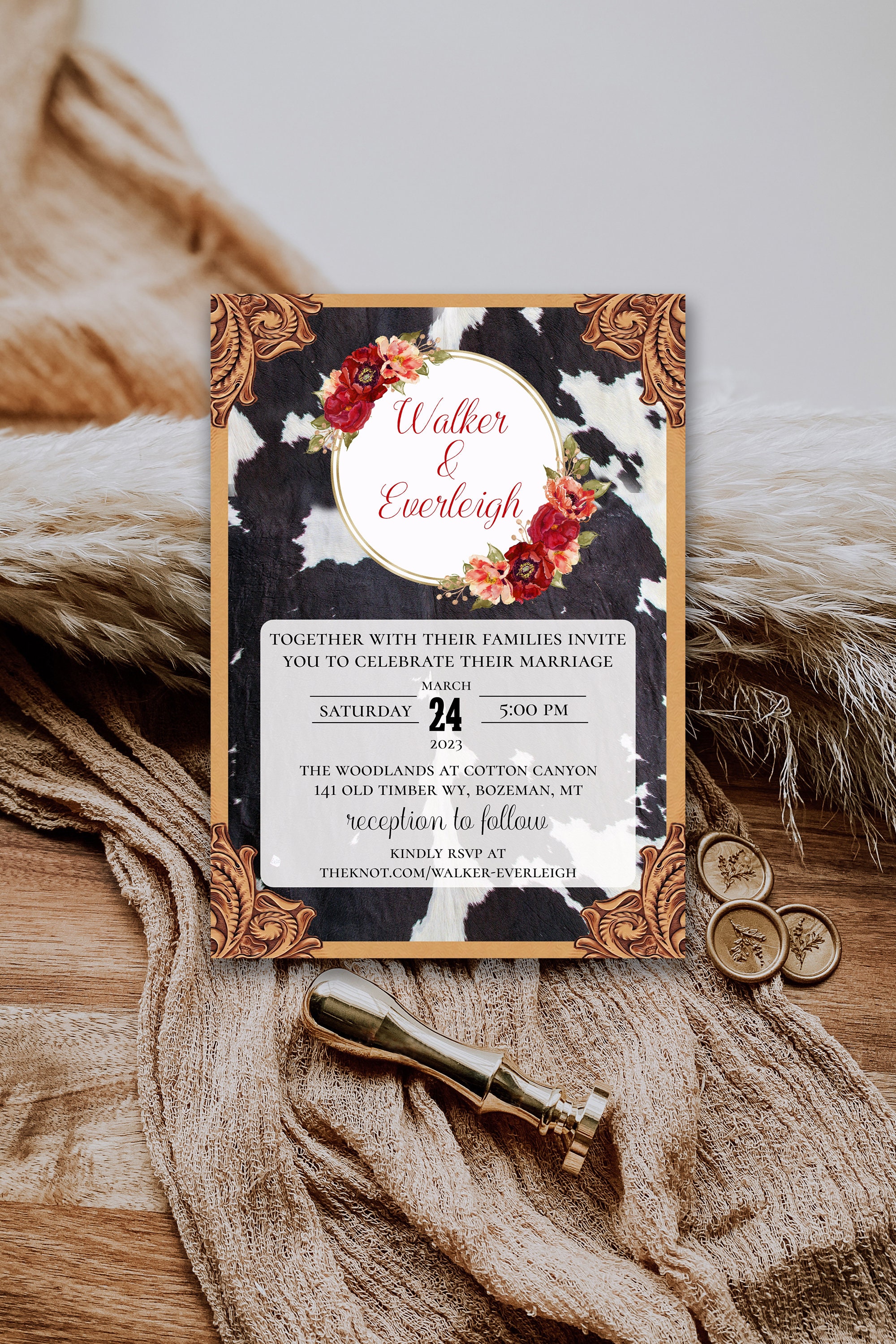 Rustic Wedding Invitation - Photo Invitation - Western - Southern ...