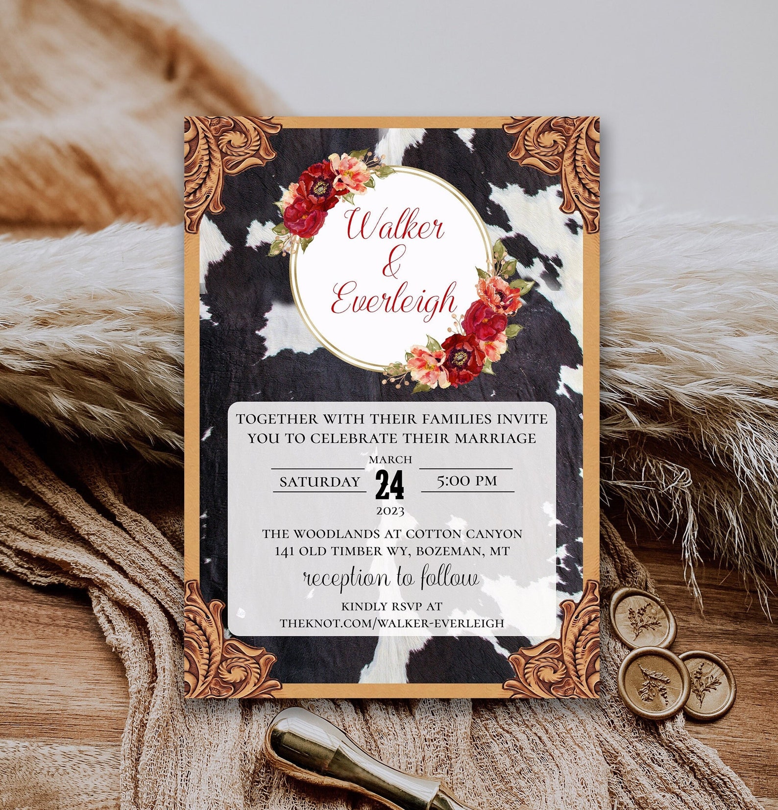 Rustic Wedding Invitation - Photo Invitation - Western - Southern ...